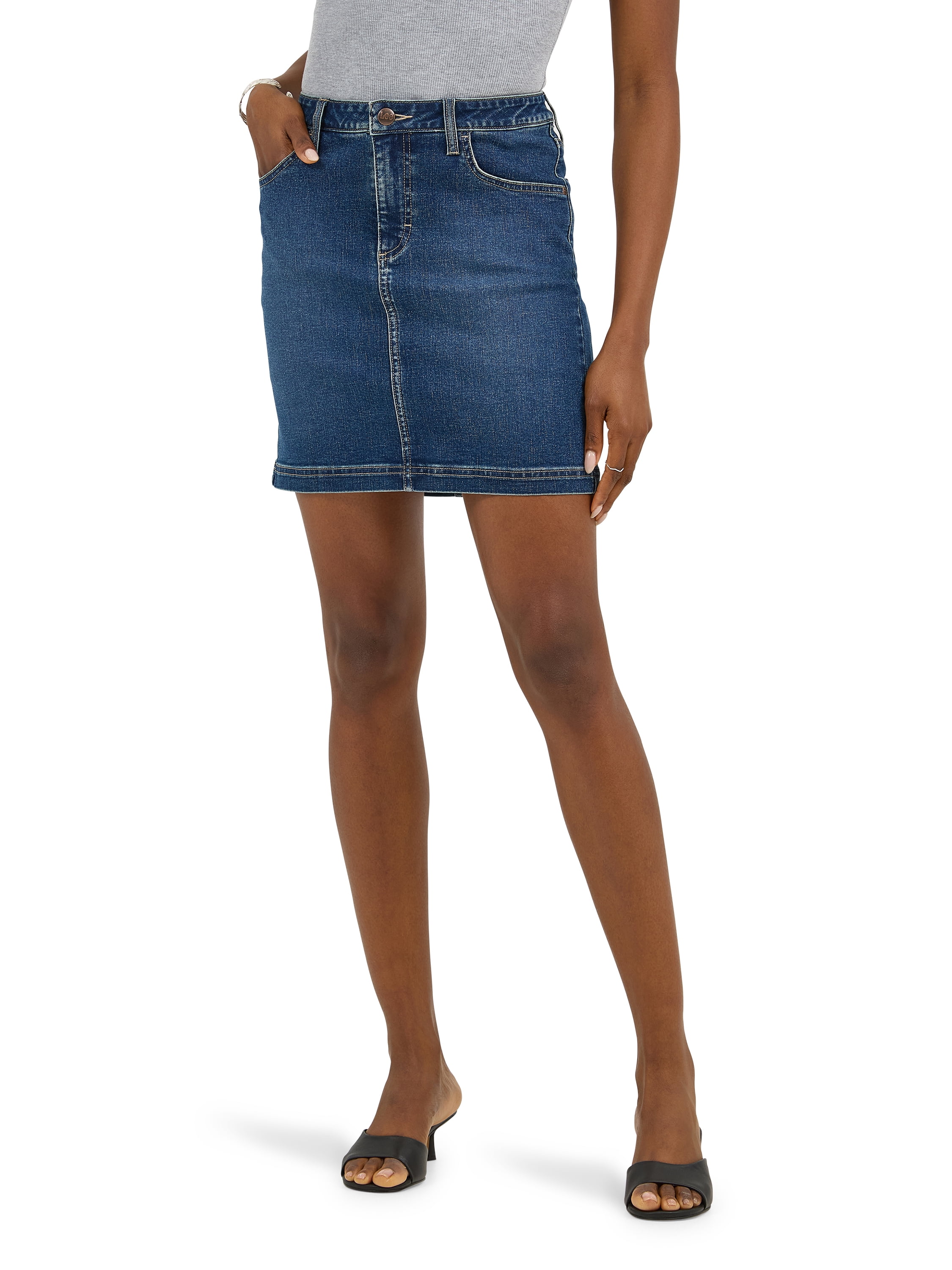 Lee Women S Mid Rise Skort Cotton Blend Fit Walmart