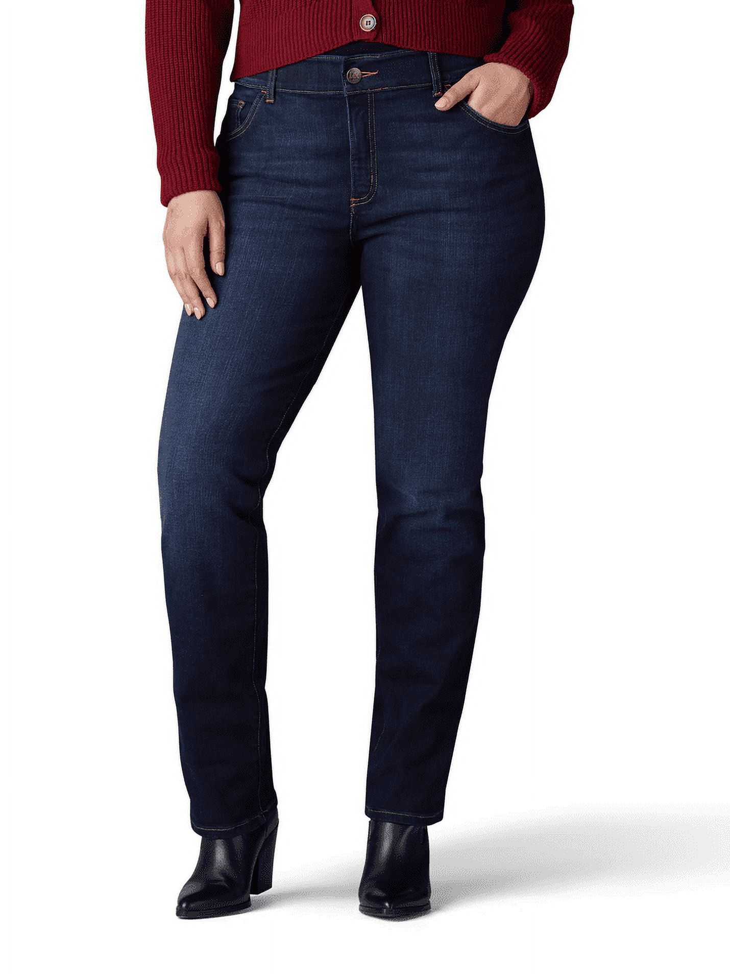 Lee Women's Plus Flex Motion Straight Leg Jean, Available in Regular ...