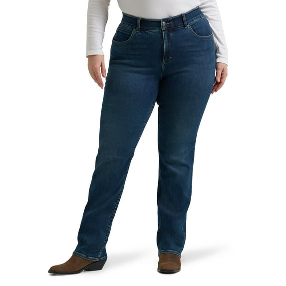 Lee Women's Plus Flex Motion Straight Leg Jean, Available in Regular ...