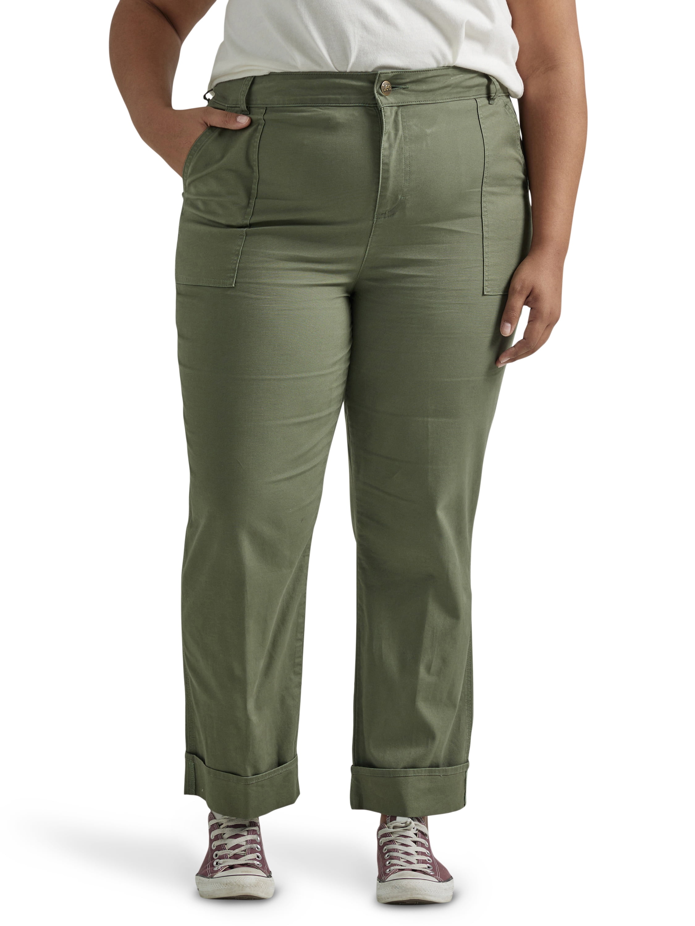 Lee Women's Plus Heritage High Rise Utility Pant - Workwear Style ...