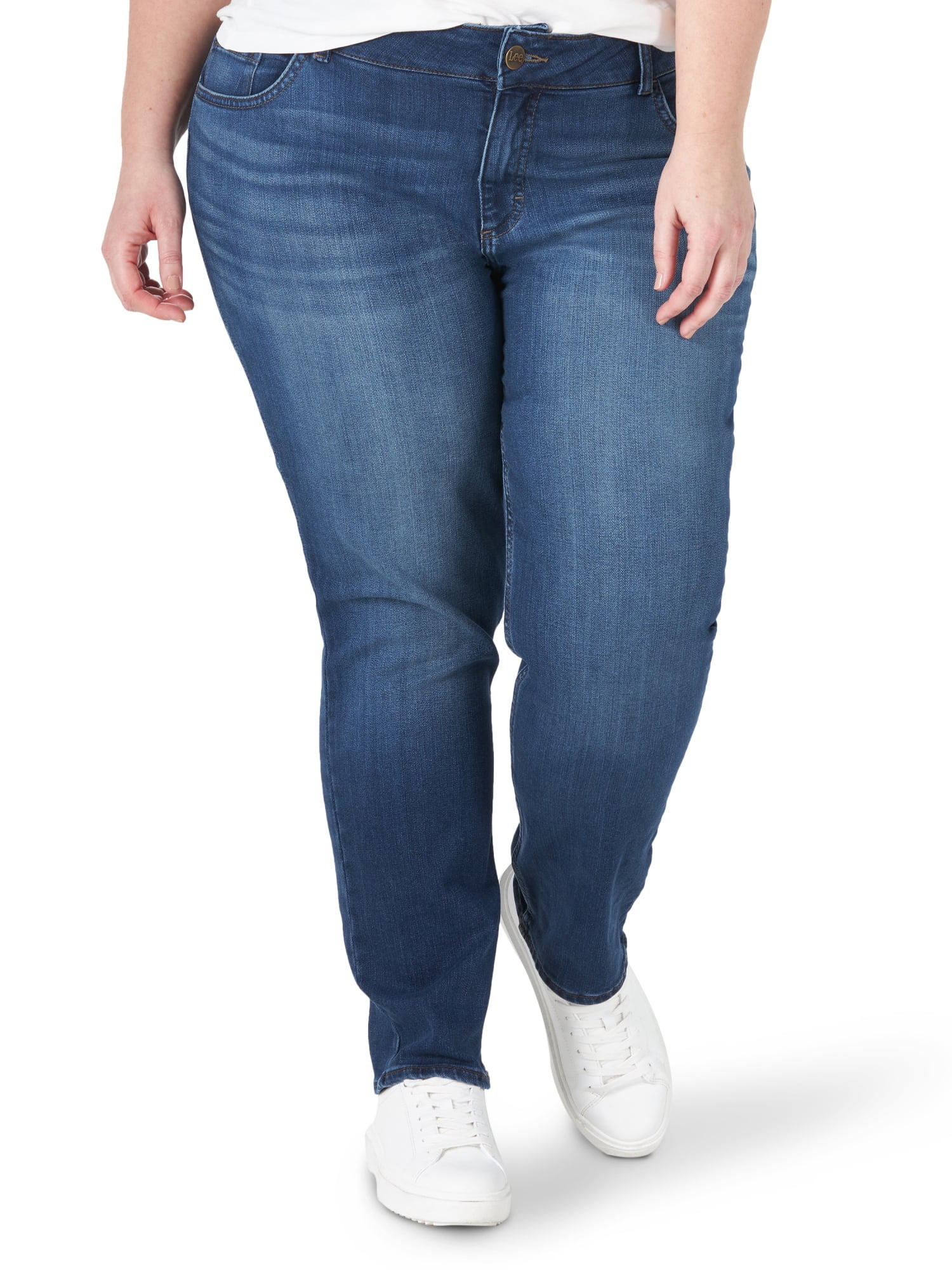Lee Women's Plus Midrise Relaxed Fit Straight Leg Jean - Walmart.com