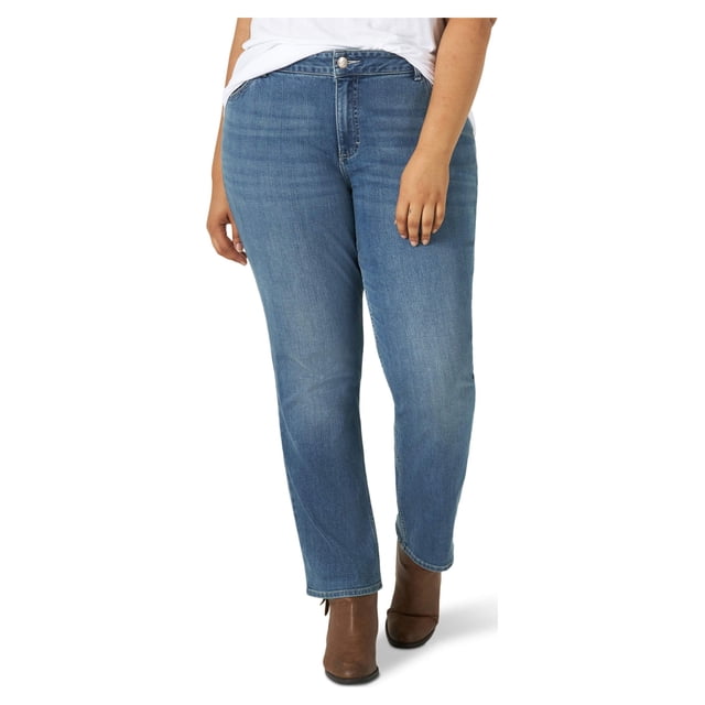 Lee Women's Plus Midrise Relaxed Fit Straight Leg Jean - Walmart.com