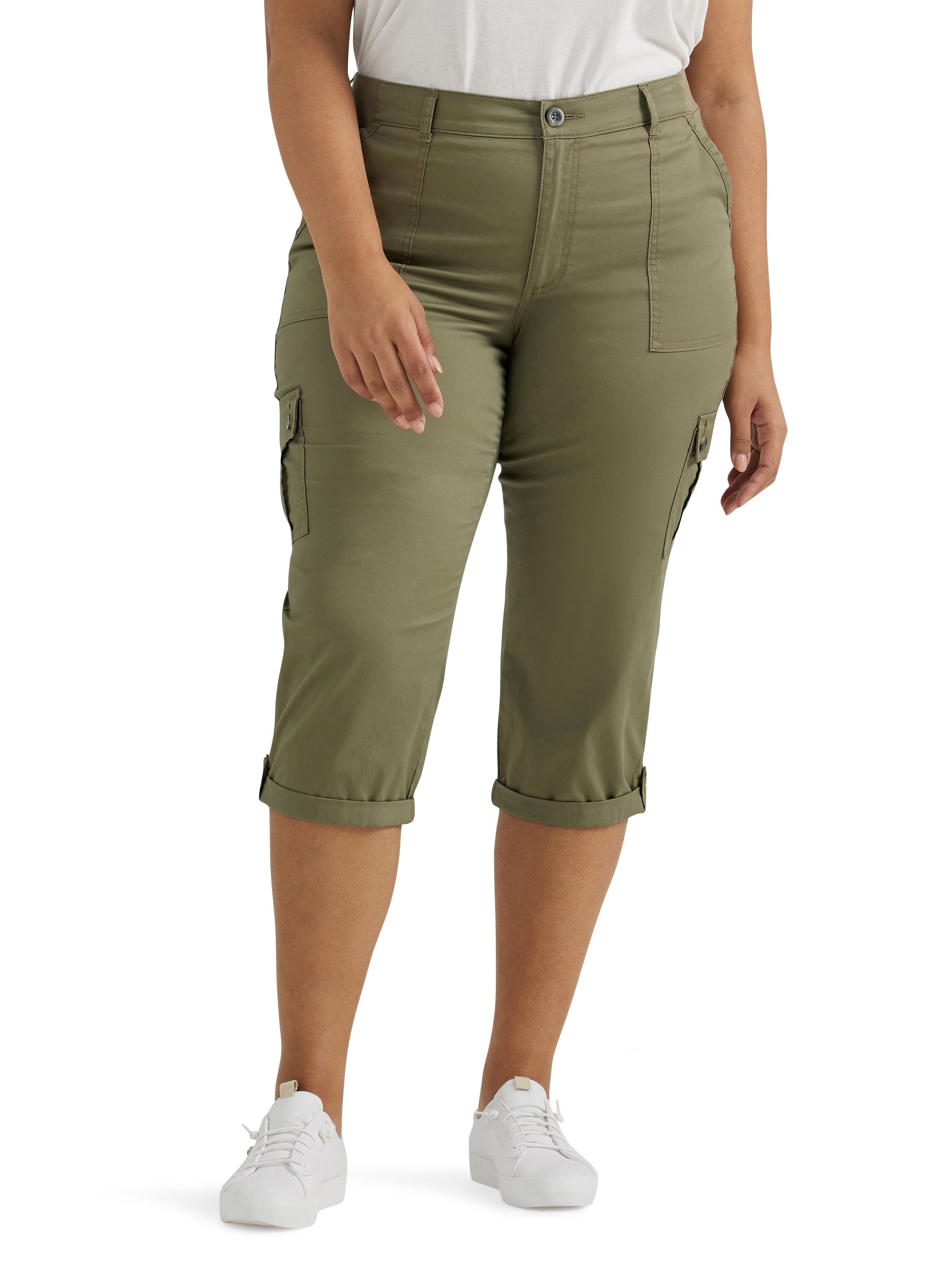 Lee Women's Plus Size Flex-to-Go Cargo Capri - Walmart.com