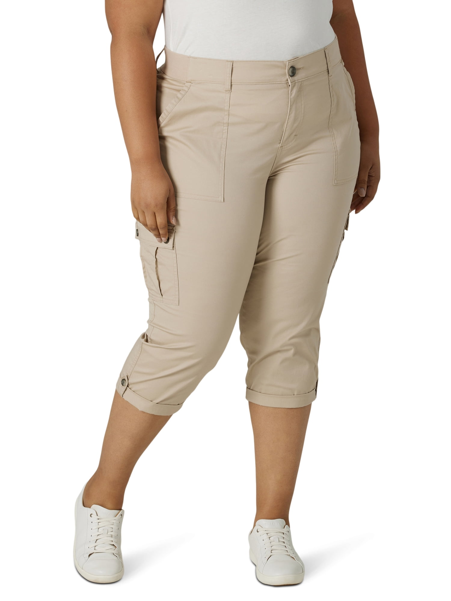 Lee Women's Plus Size Flex-to-Go Cargo Capri - Walmart.com