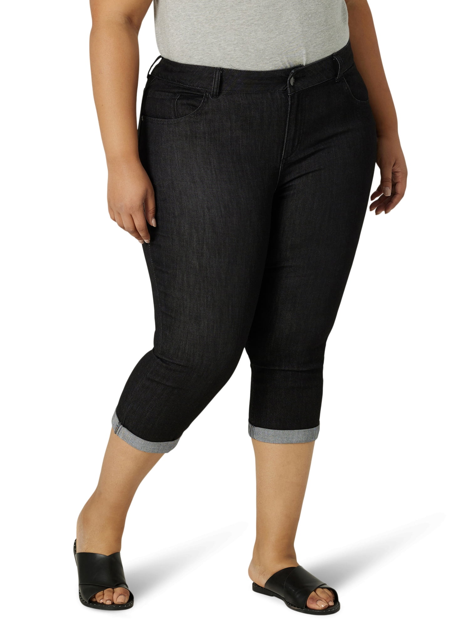 Lee women's Plus Size Capri - Mid Rise Jeans - Walmart.com