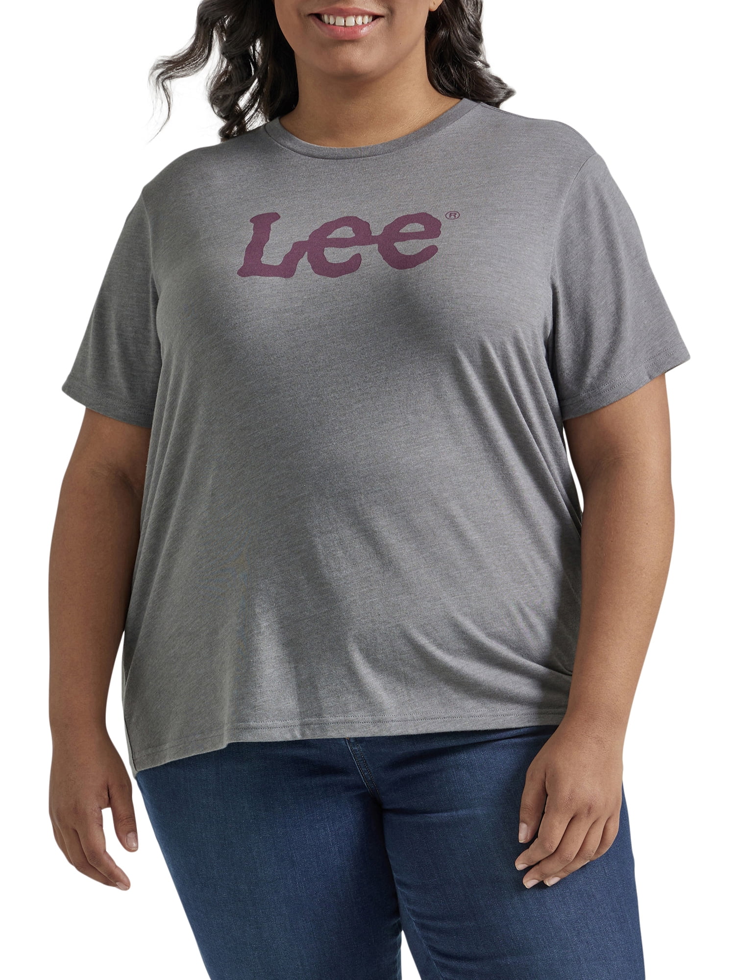 Lee Women's Plus Size Logo Tee - Regular Fit Graphic Tee - Walmart.com