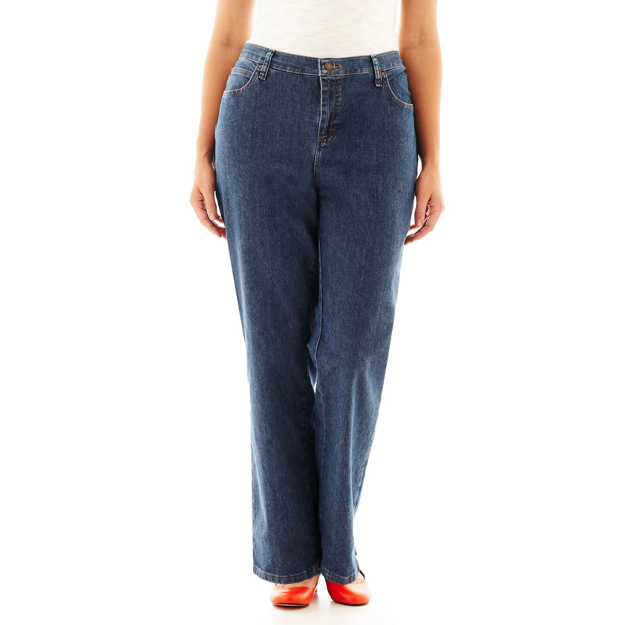 Lee Women's Plus-Size Relaxed Fit Straight Leg Jean, Premium Stonewash ...
