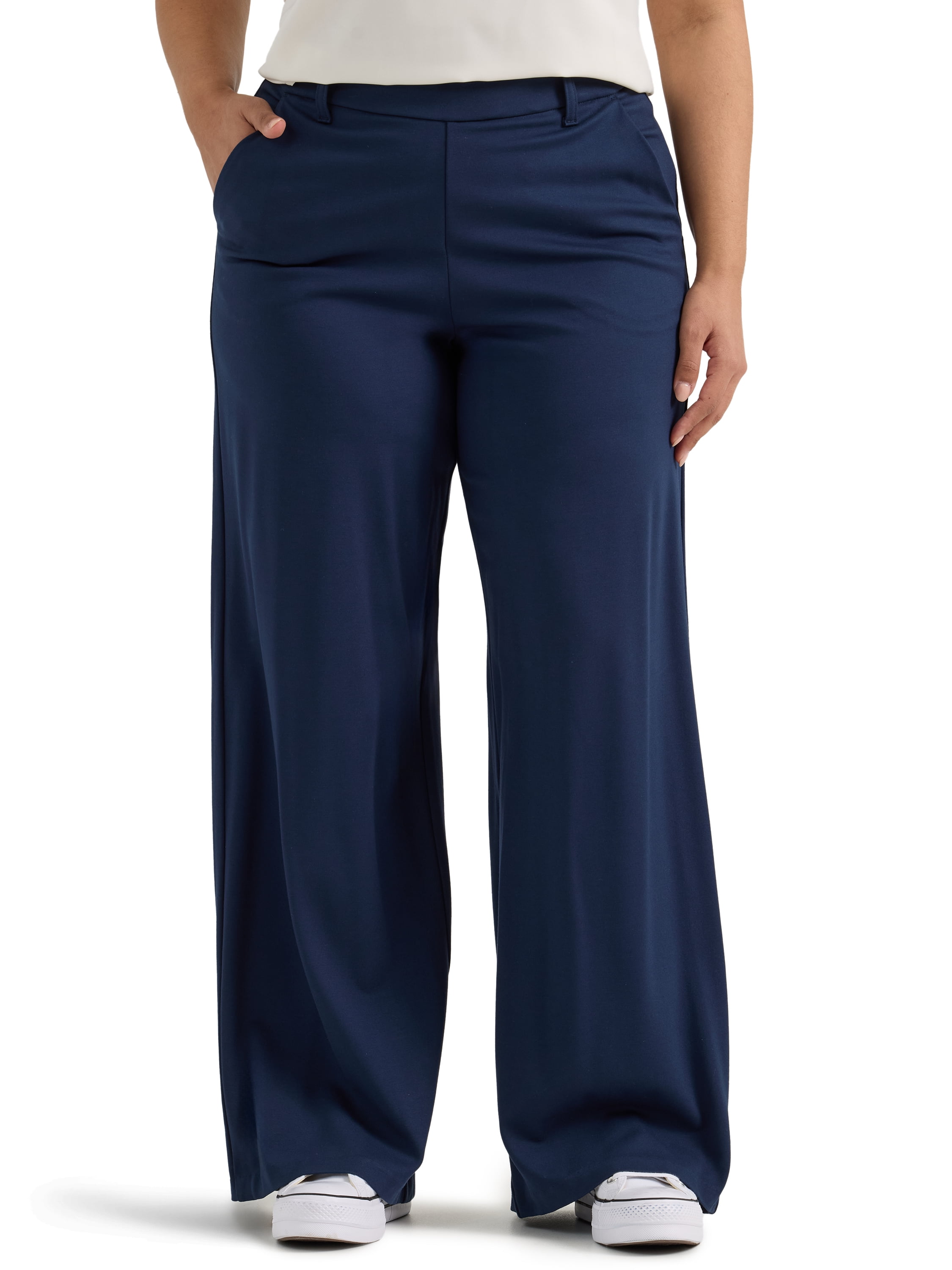 Lee Women's Plus Ultra Lux Comfort Mid-Rise Wide Leg Pants, Viscose ...