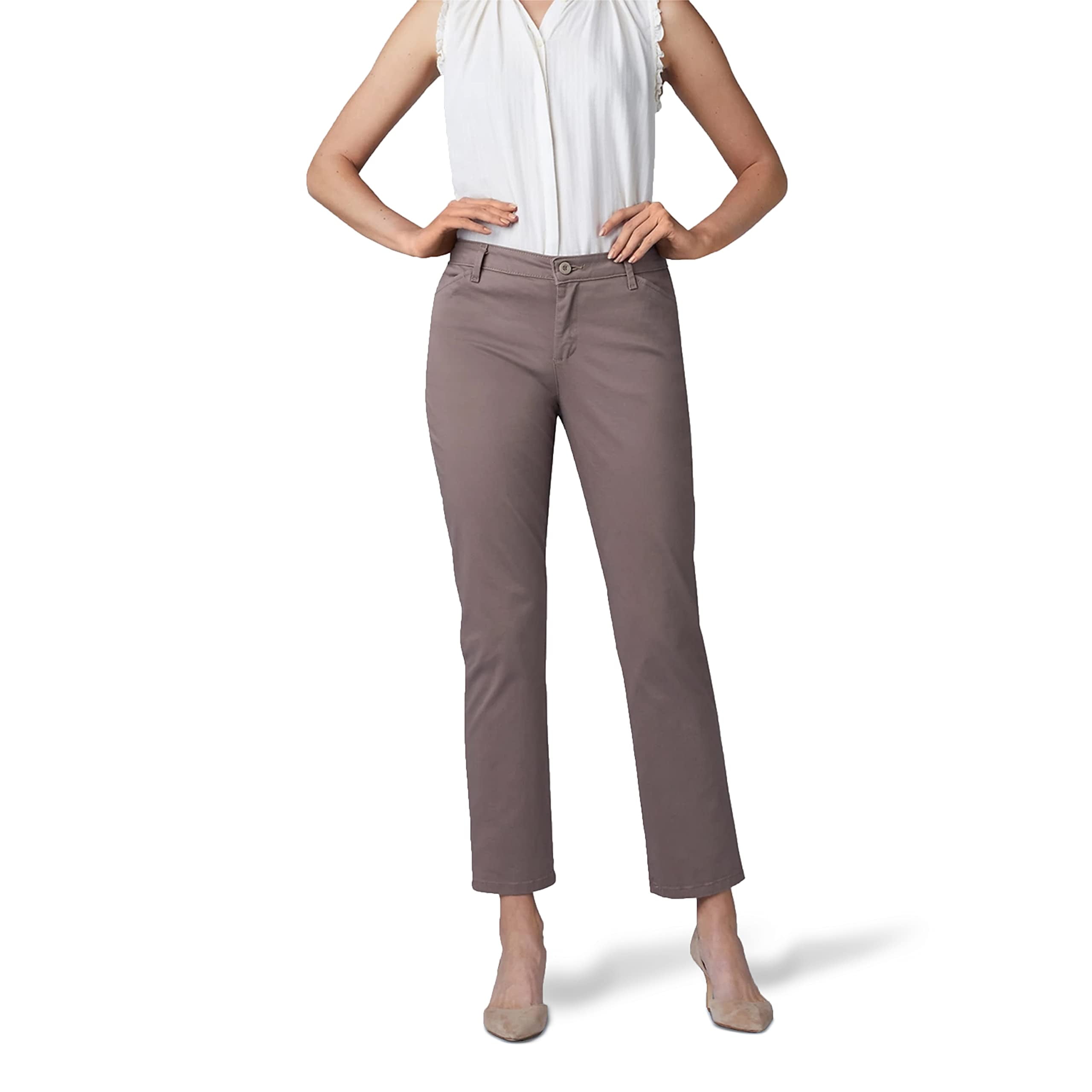 Lee Women's Relaxed Fit All Day Straight Leg Pant, Falcon Brown, 6 ...