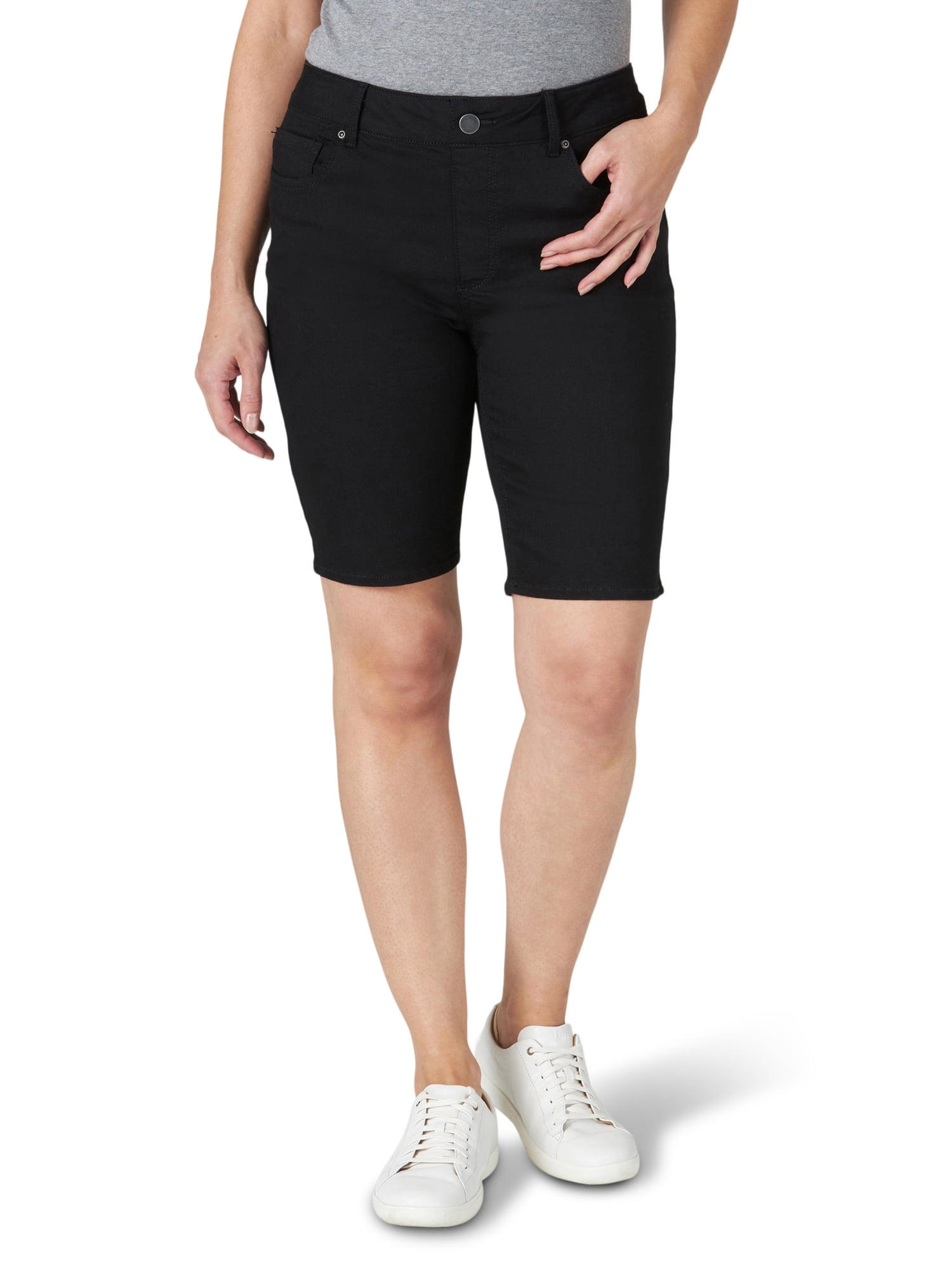 Lee Women's Shape Illusions High Rise Slim Fit Stretch Bermuda Shorts ...