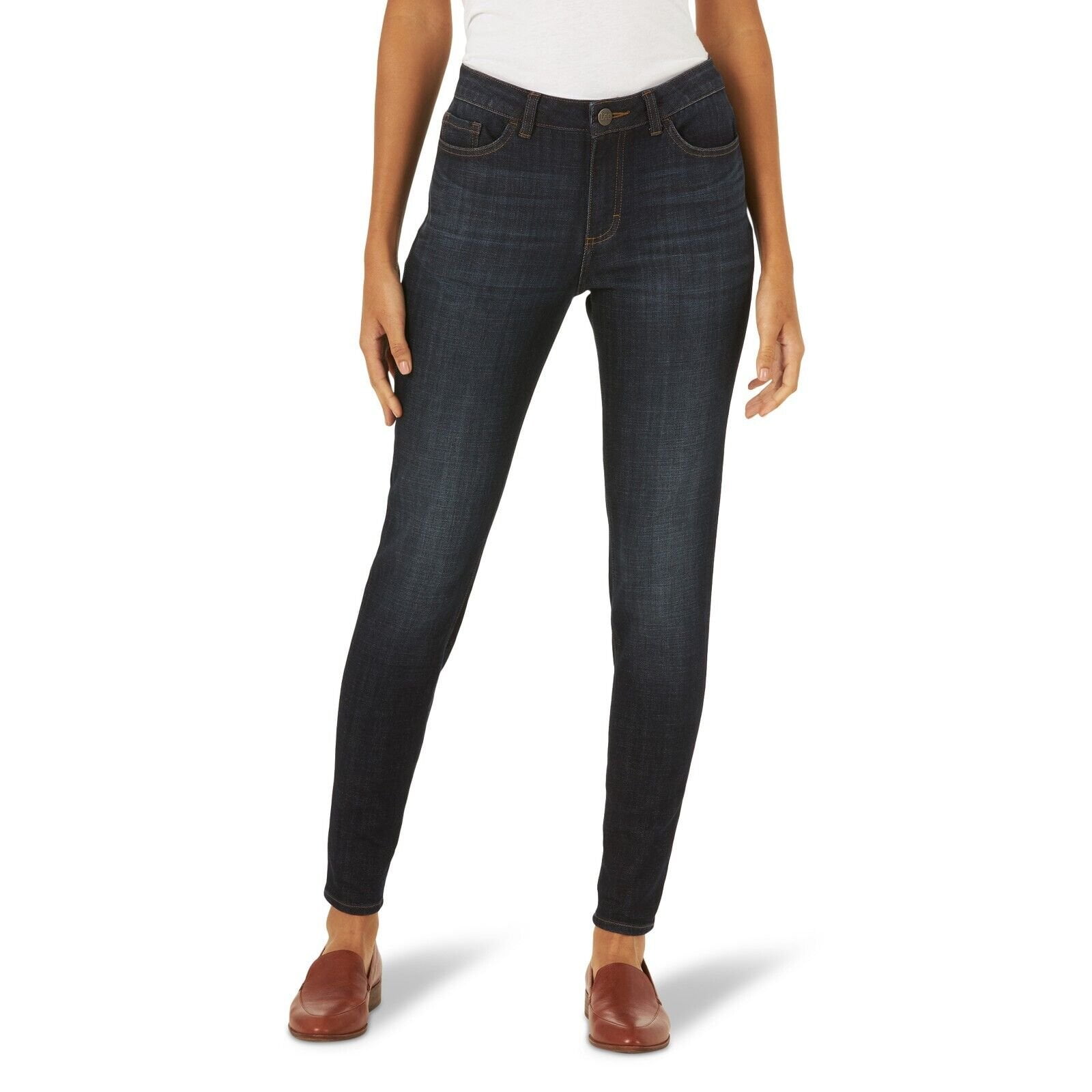 Lee Women's Slim Fit Skinny Leg Midrise Jean Denim Comfort Bottoms ...