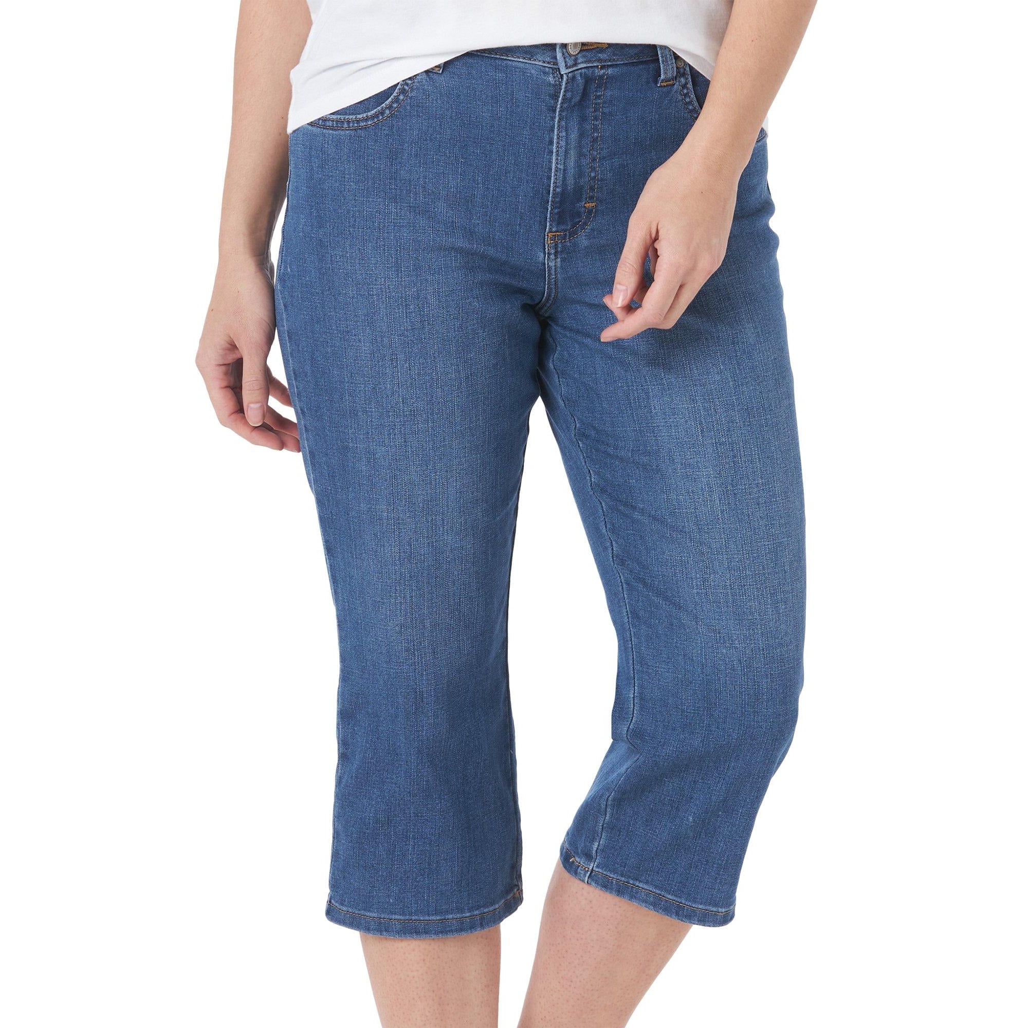 Lee Womens Relaxed Fit Capris 10 Light wash - Walmart.com