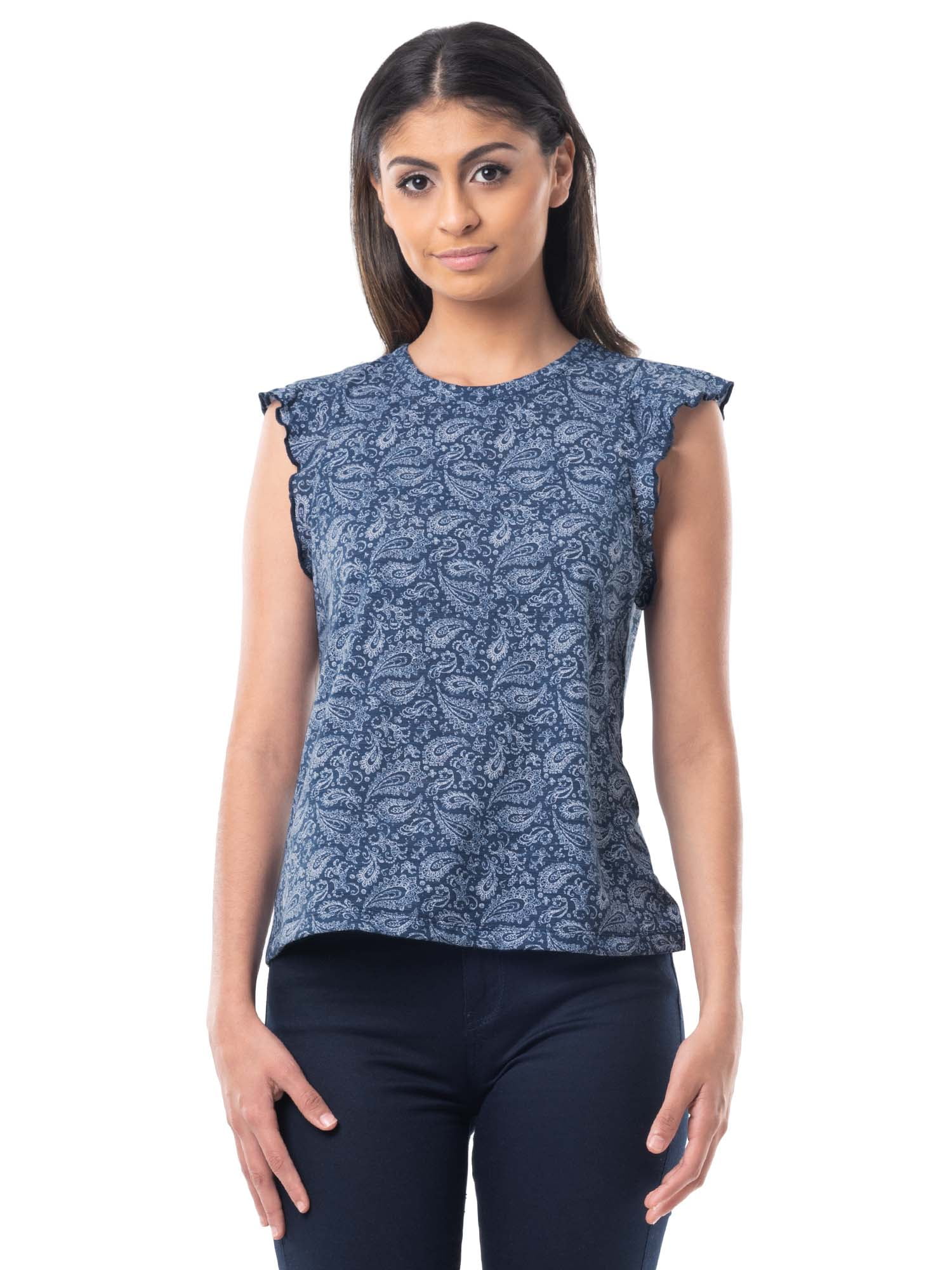 Lee Womens and Plus Ruffle Sleeve Crewneck Tank Top, S-4X - Walmart.com