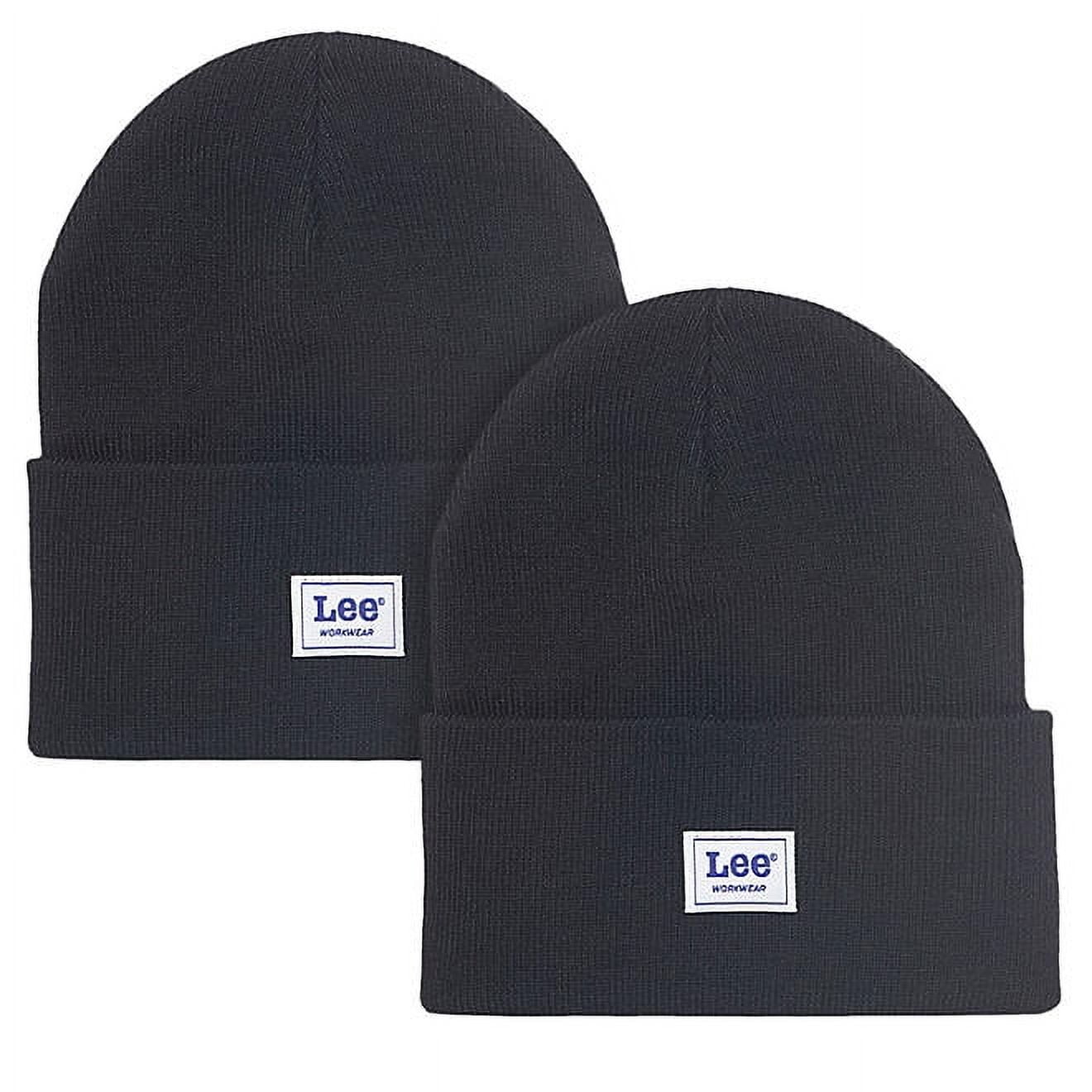 Lee Workwear Men's Soft and Warm One Size Fold Up Cuff 2pk Beanie (Jet ...