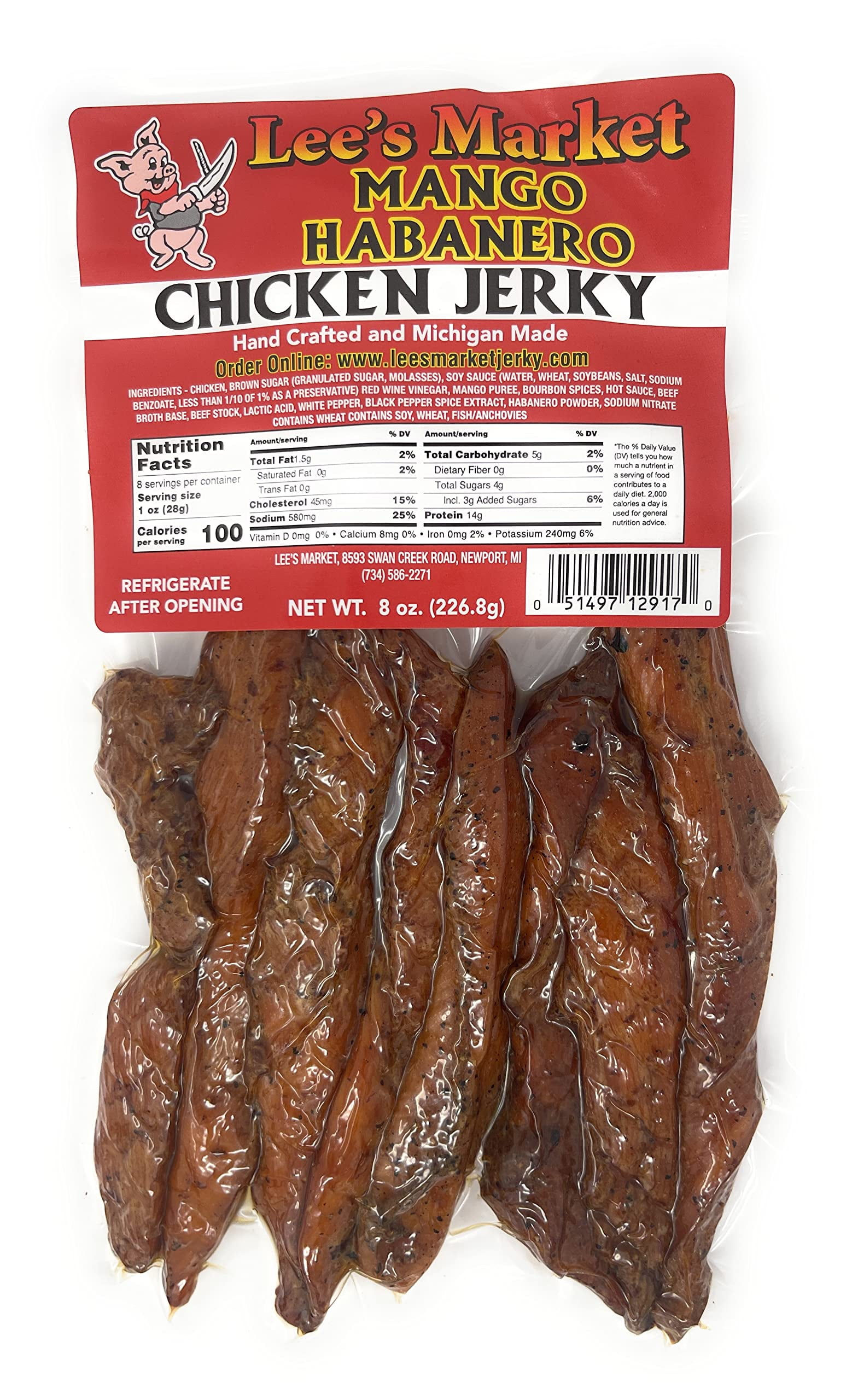 Lee's Market Mango Habanero OIF8 Chicken Jerky - Soft & Tender - Low ...
