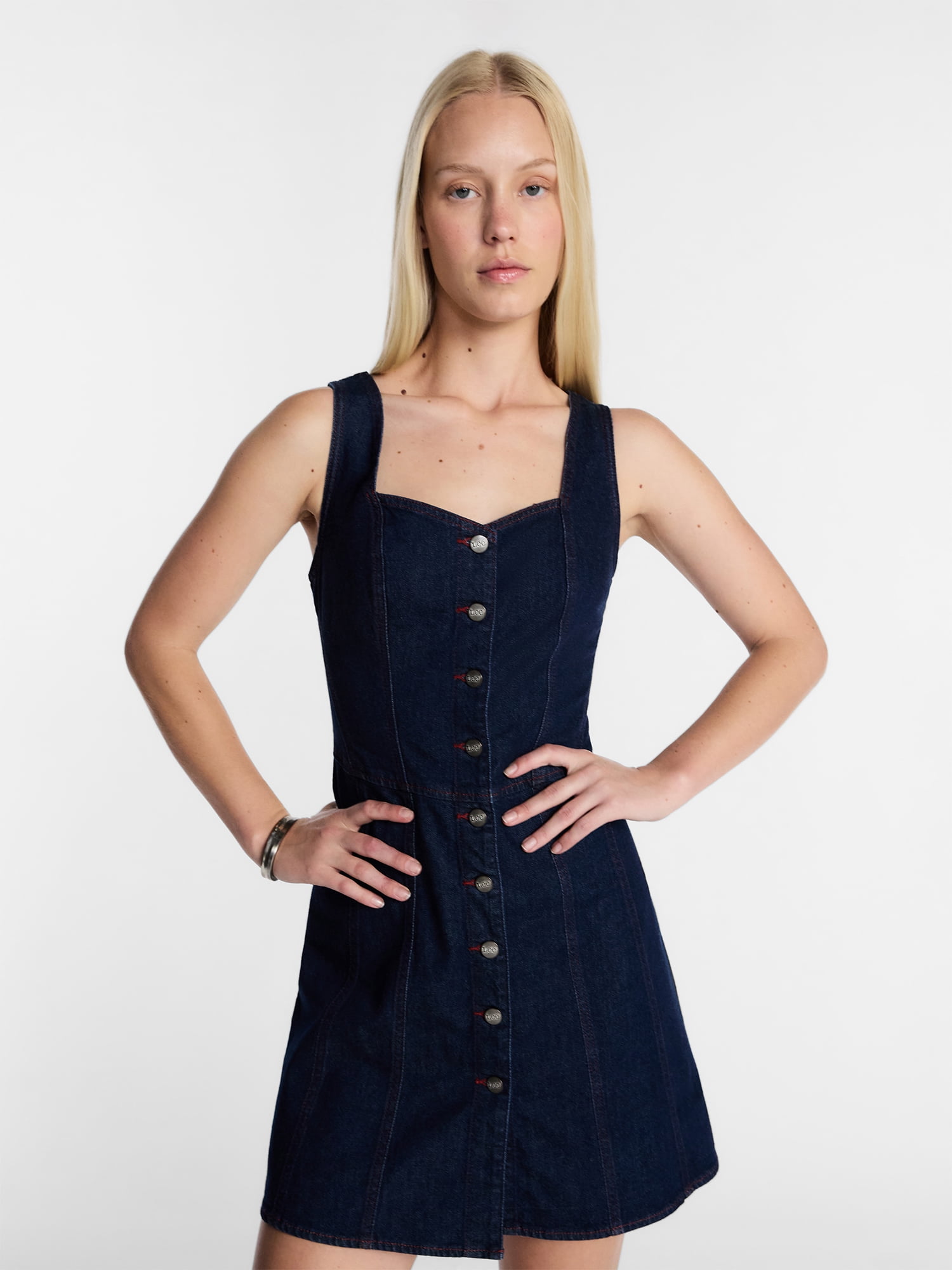 Kacey Lee Women's Denim Mini Dress, Sizes XS-XXL - Walmart.com