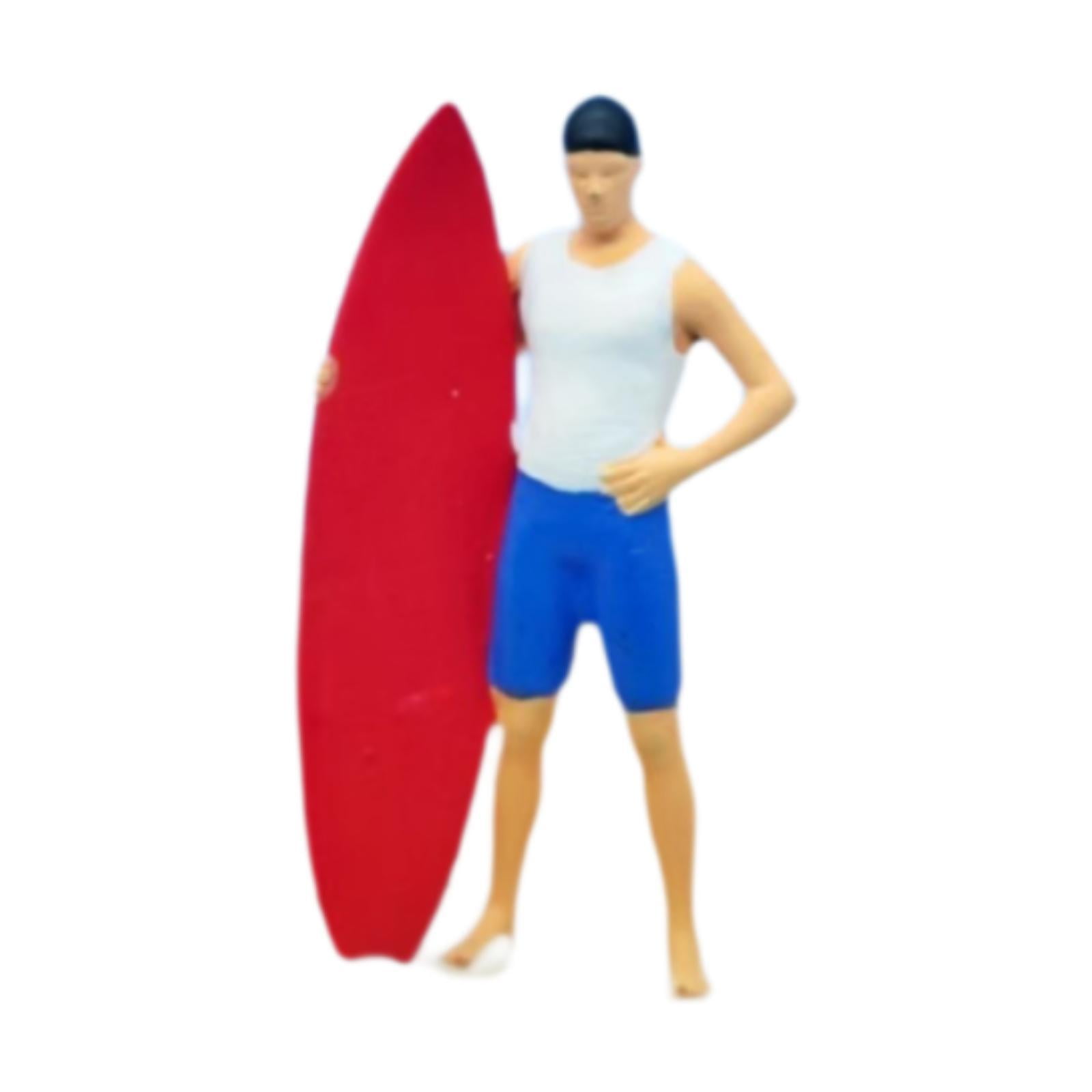 LeeQinersw 1/64 Miniature Surfing Figure Collectibles Layout Props ...