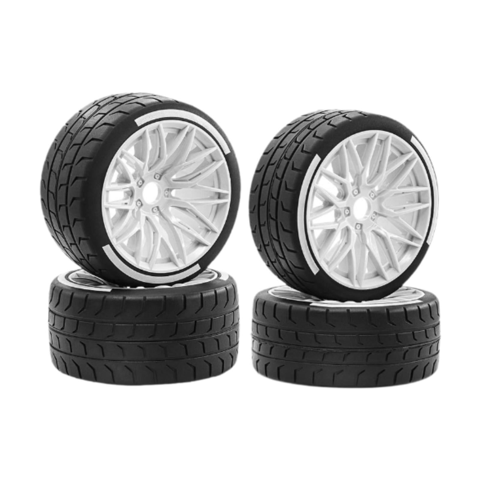 LeeQinersw 4 Pieces 1/7 RC Car Tires on Road Tire Tyre for RC Hobby Car ...