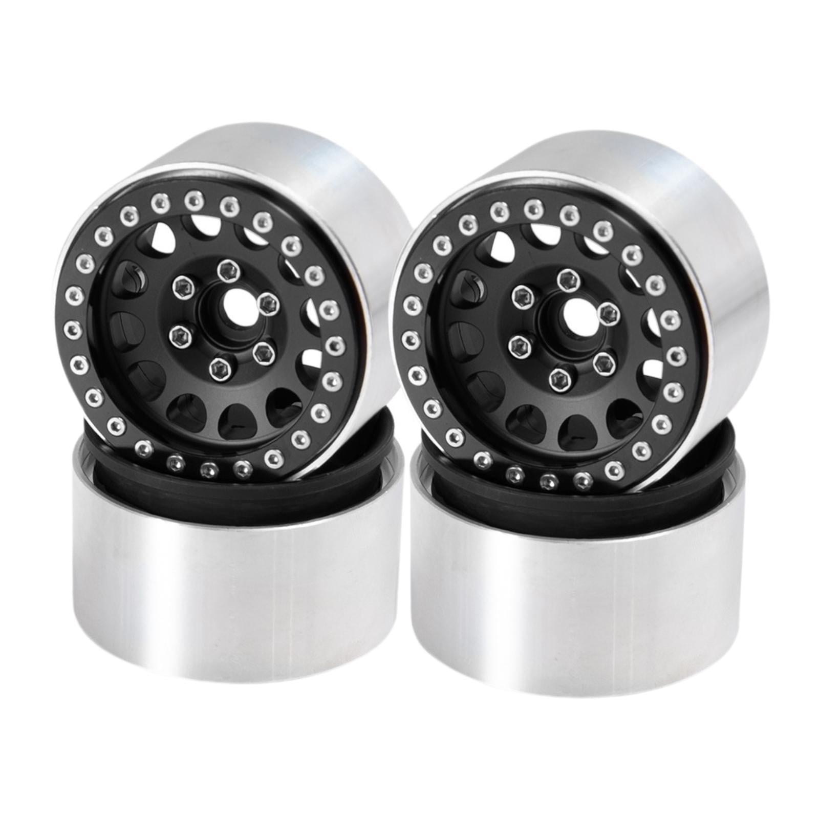 LeeQinersw 4 Pieces RC Car Wheels and Tires Metal Wheel Rim Hub Deep ...