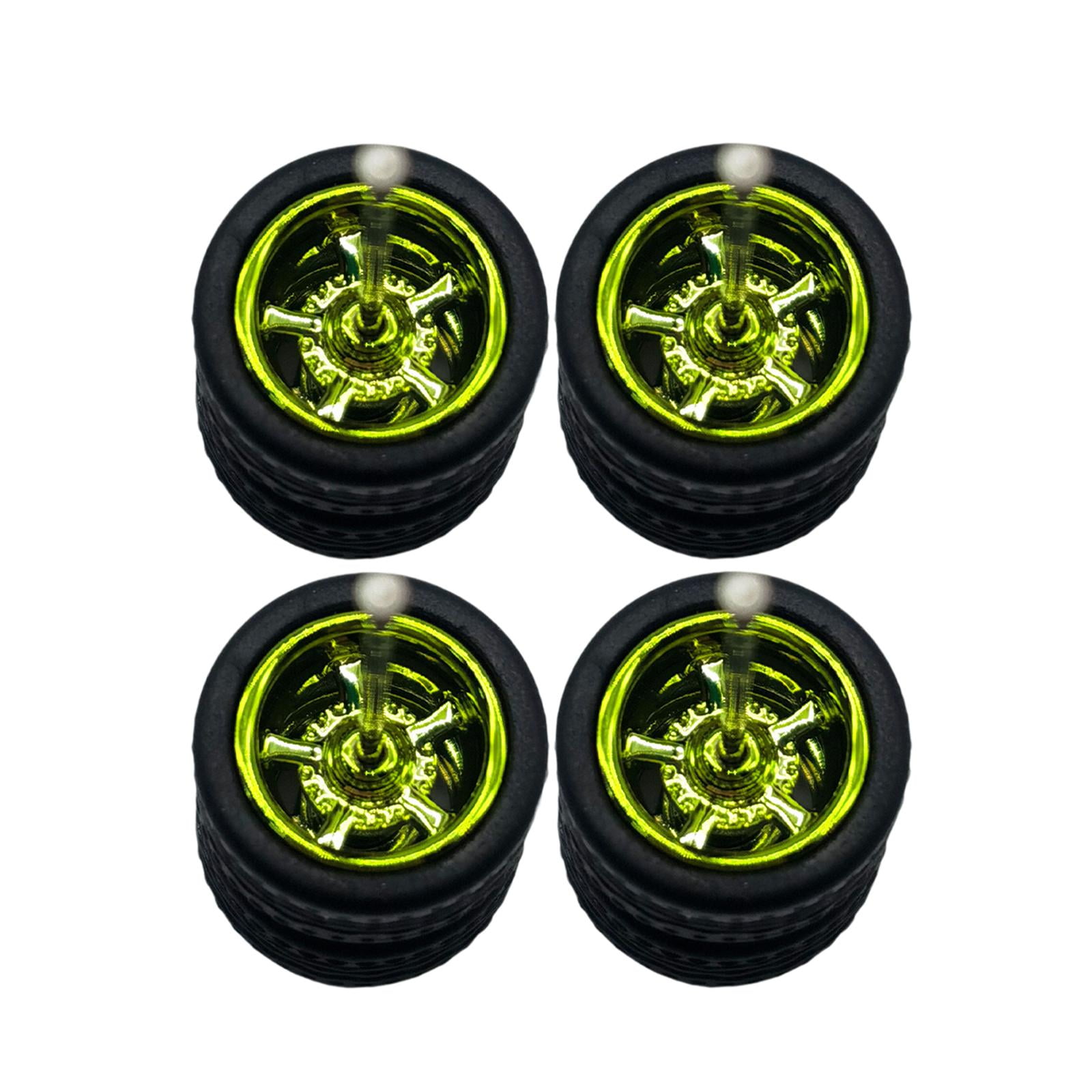 LeeQinersw 4x 1/64 Scale Alloy Wheel Tires for Kids Adults Miniature ...