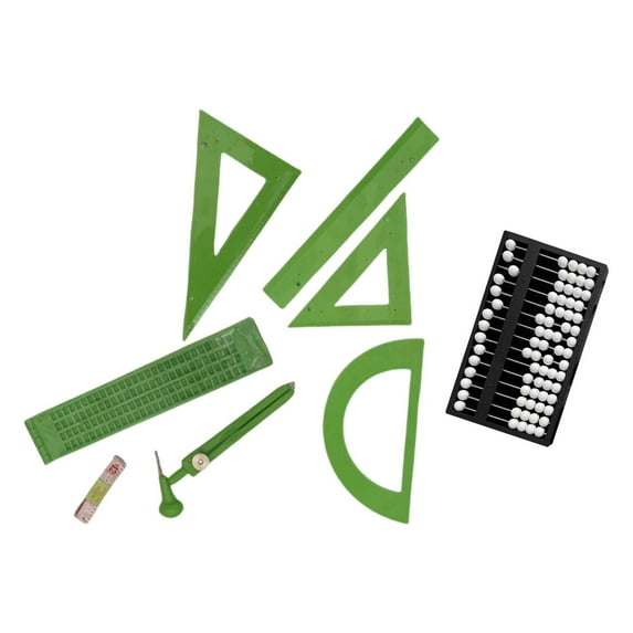 LeeQinersw 9 Pieces Blind Child Ruler Protractor Set for Math Geometry ...