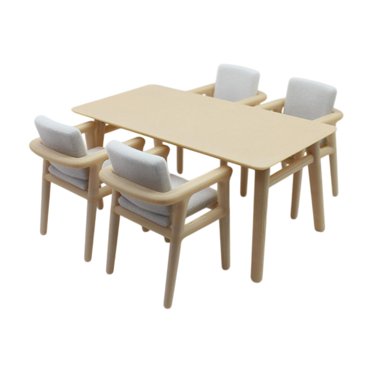 SDJMa Kids Miniature Dining Table & Chair Set, 1:12 Scale Wooden ...