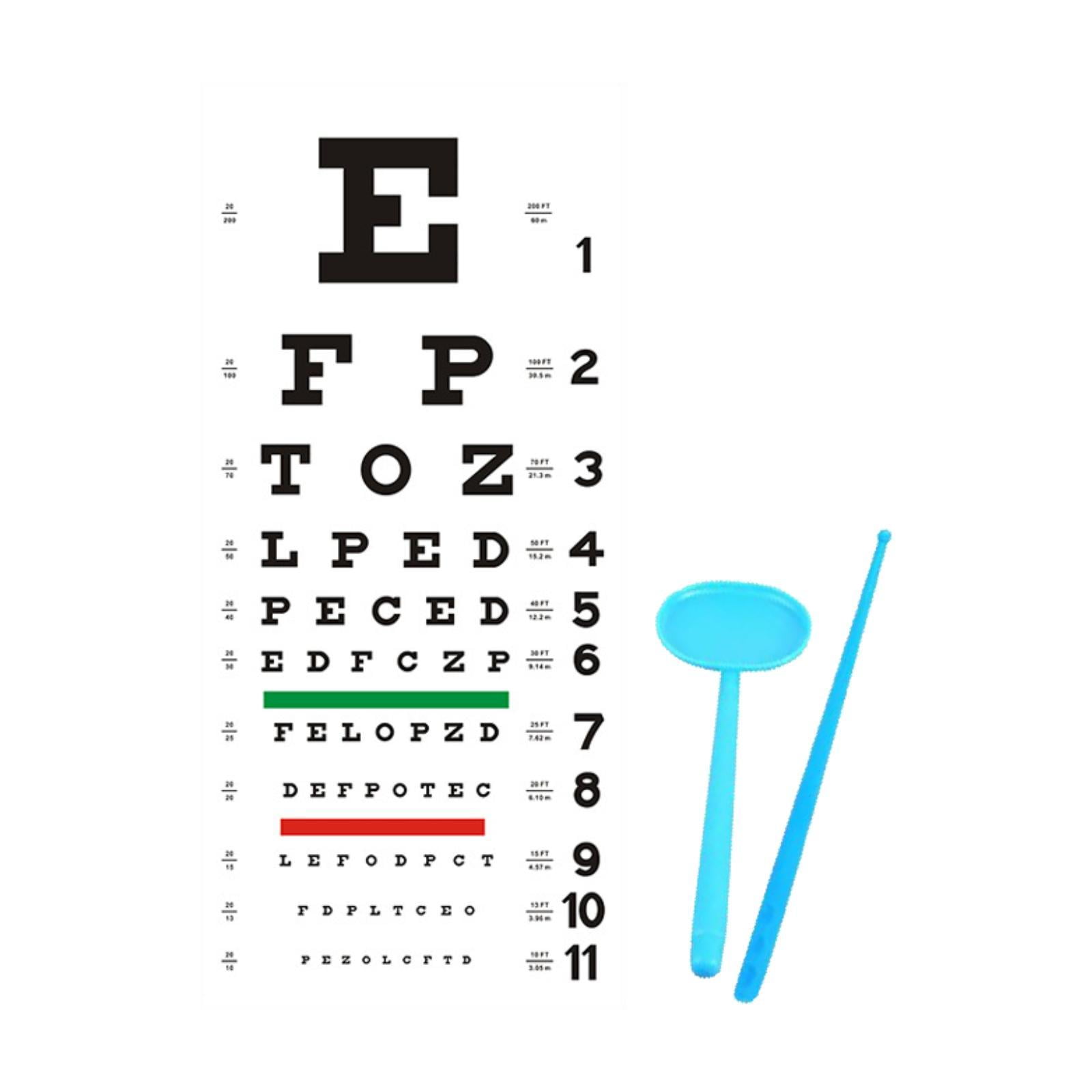 LeeQinersw Eye Chart 22.05"x10.24" with Eye Occluder and Pointer for ...