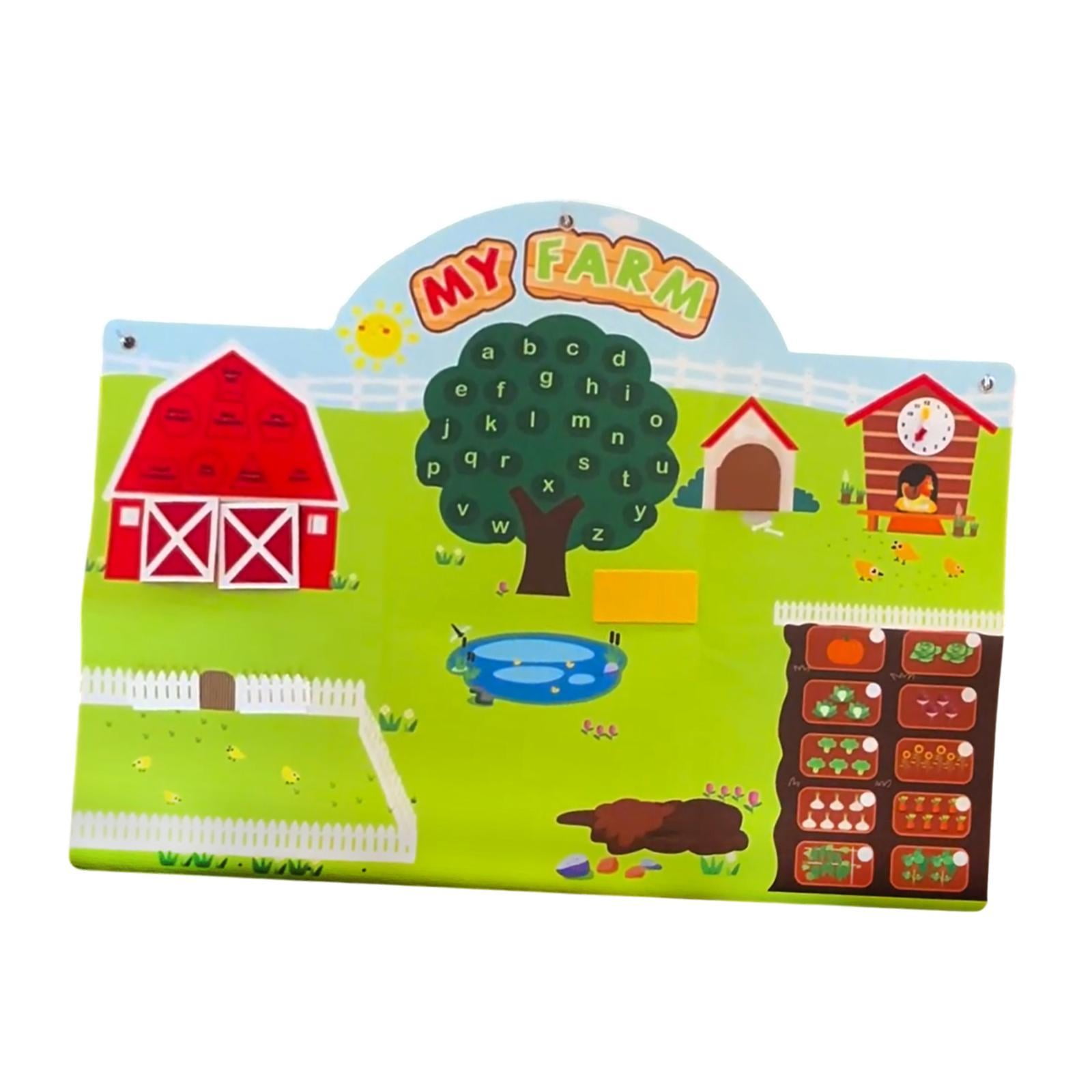 LeeQinersw Farm Animals Felt Story Board Set Cartoon 31.5x23.62" Wall ...