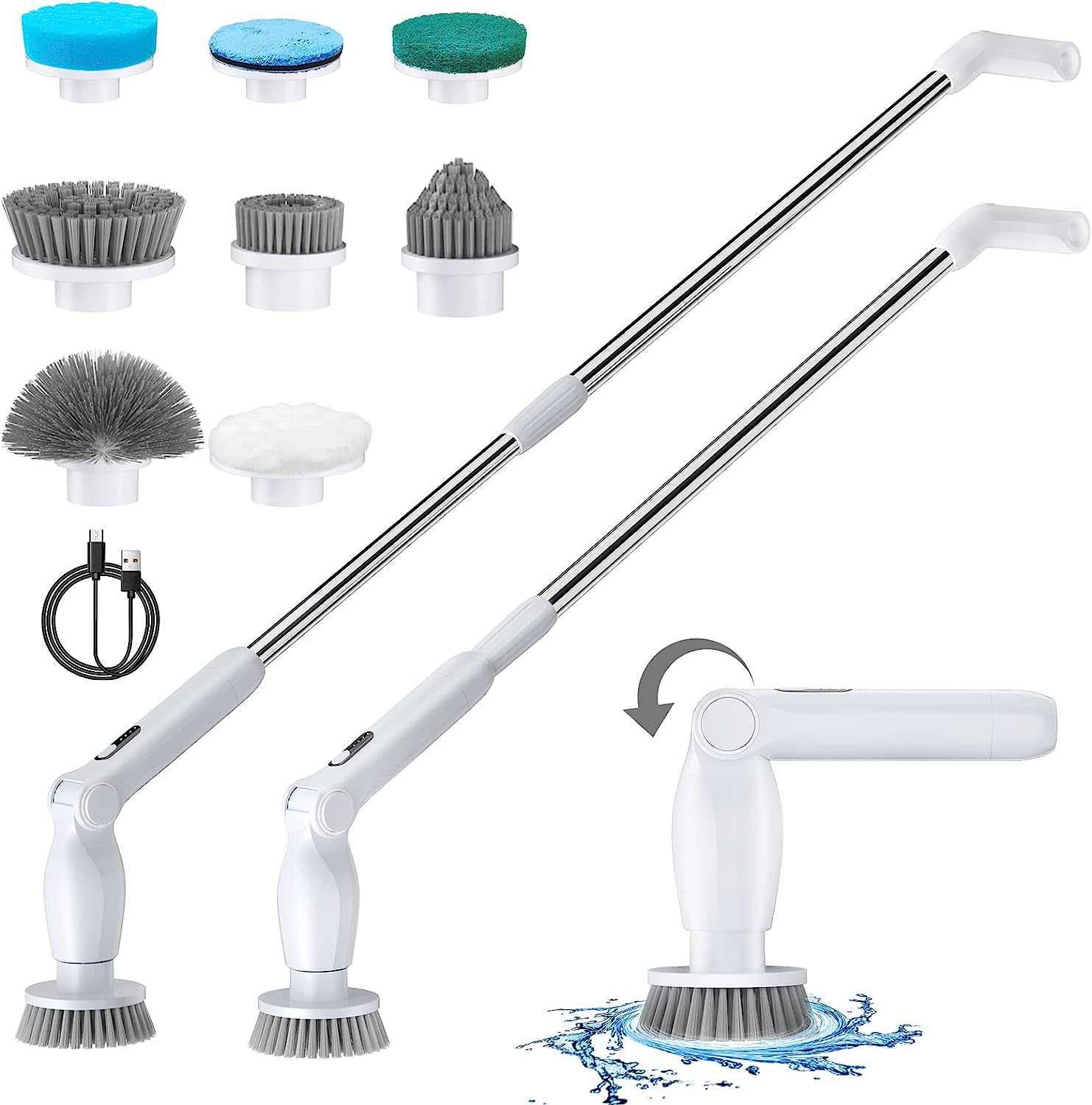 Hinzonek Cordless Electric Mop, Electric Spin Mop, Powerful Floor ...