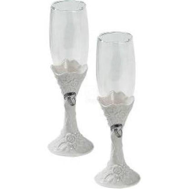 Leeber 87311 Porcelain Wedding Rings Goblets, White - Walmart.com