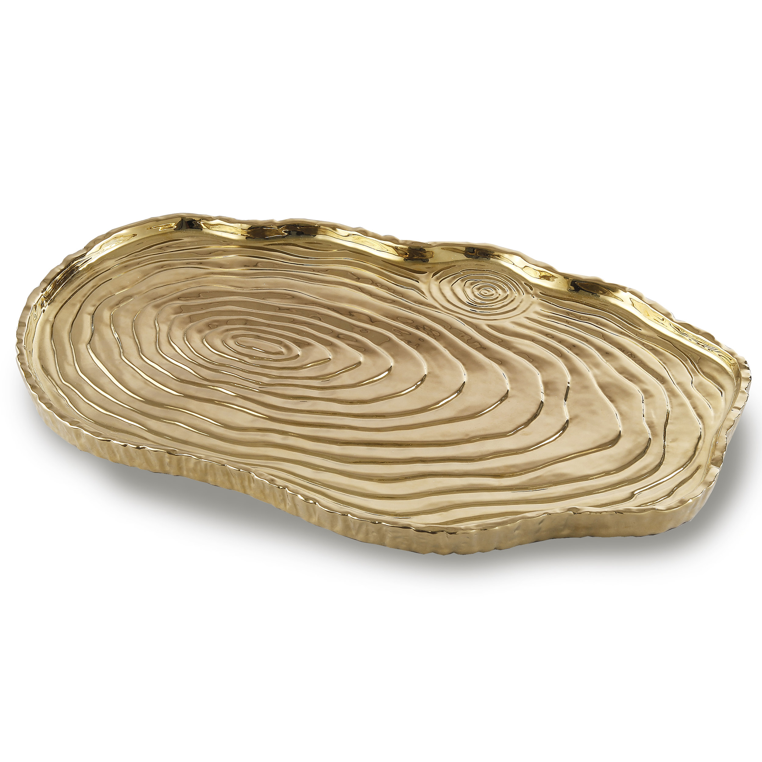 Leeber Gold Tree Bark Tray, 16", Gold-Plated - Walmart.com