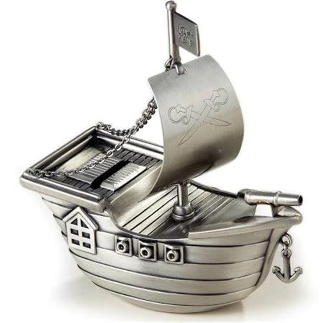 Leeber Pewter Finish Pirate Ship Money Bank. - Walmart.com