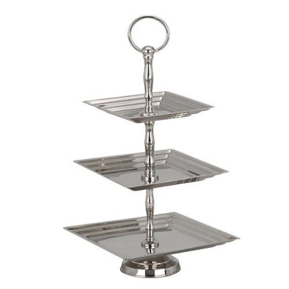 Leeber Square 3-Tier Tray, Stainless Steel, 7.5" - Walmart.com