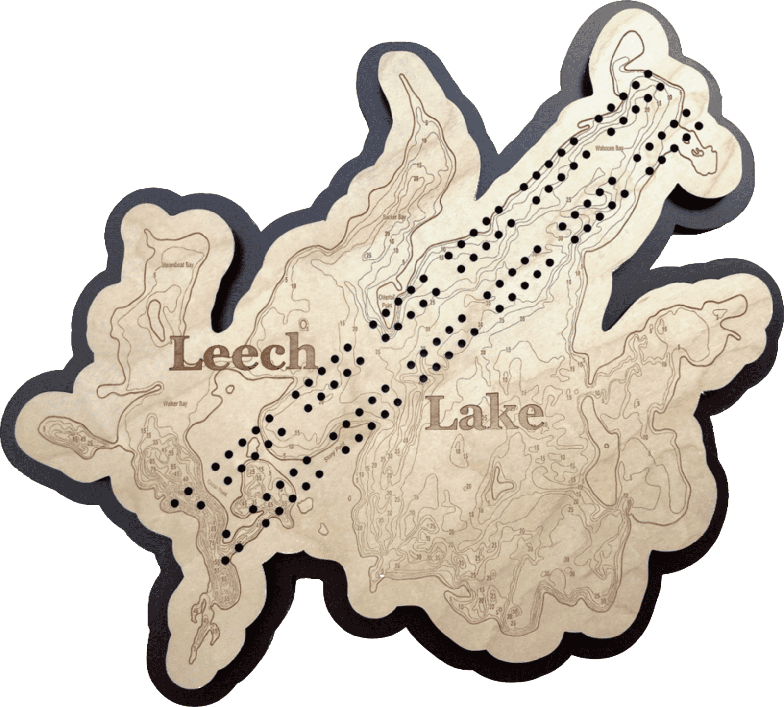 Leech Lake Map Cribbage Board - Lake Decor - Walmart.com