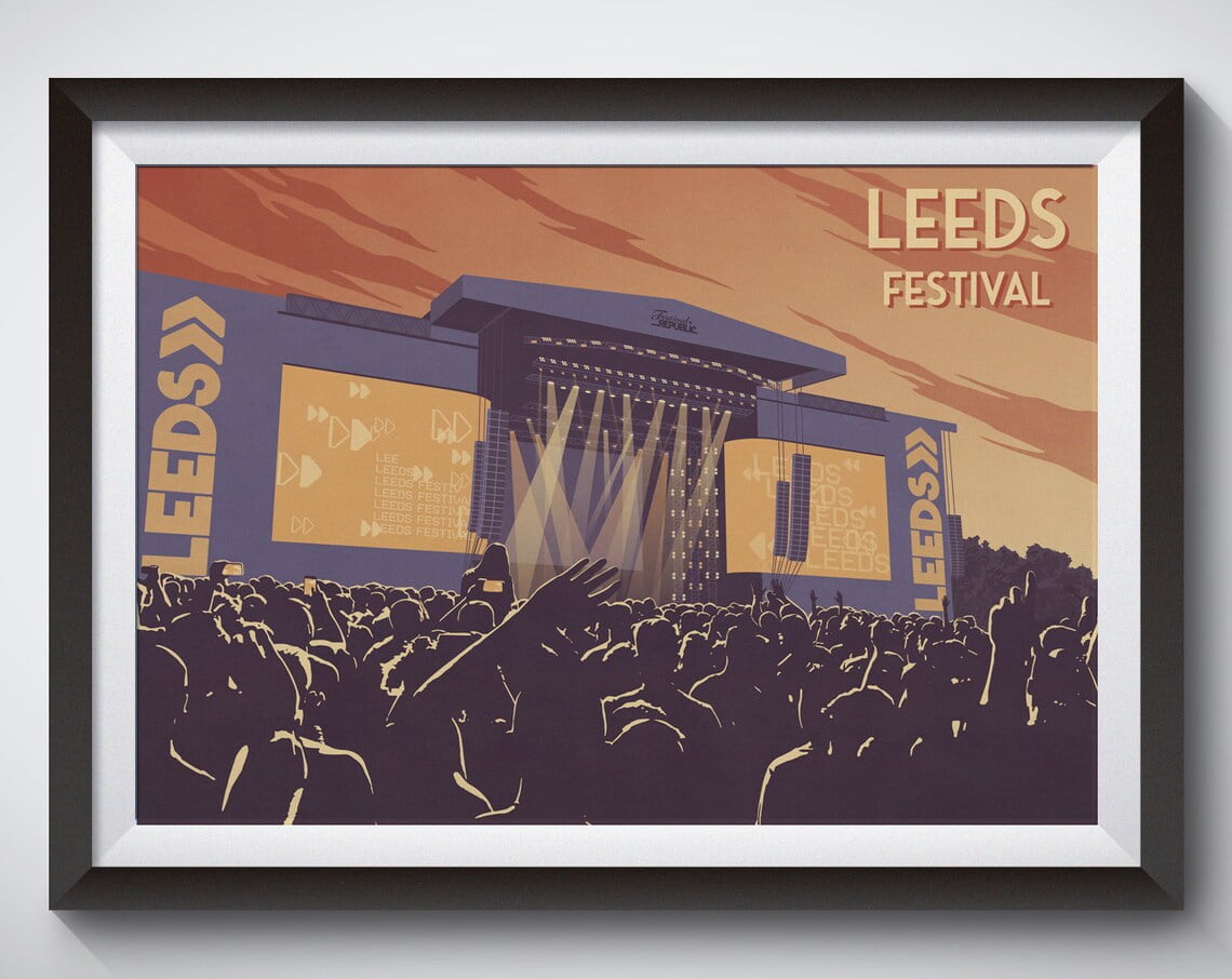 Leeds Festival Poster, Music Festival Print, Gig Poster, Line Up ...