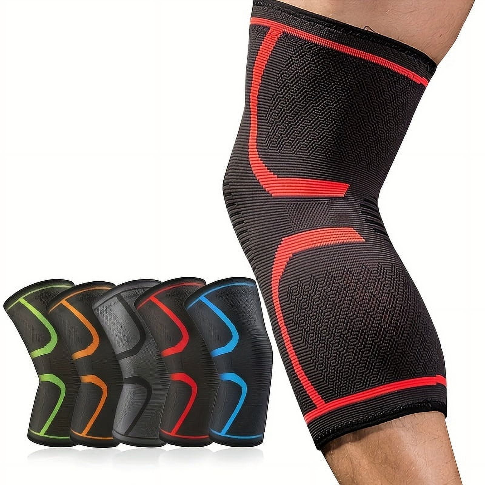 Leega 1pair Elastic Compression Sleeve Knee Support Brace Knee Pad ...