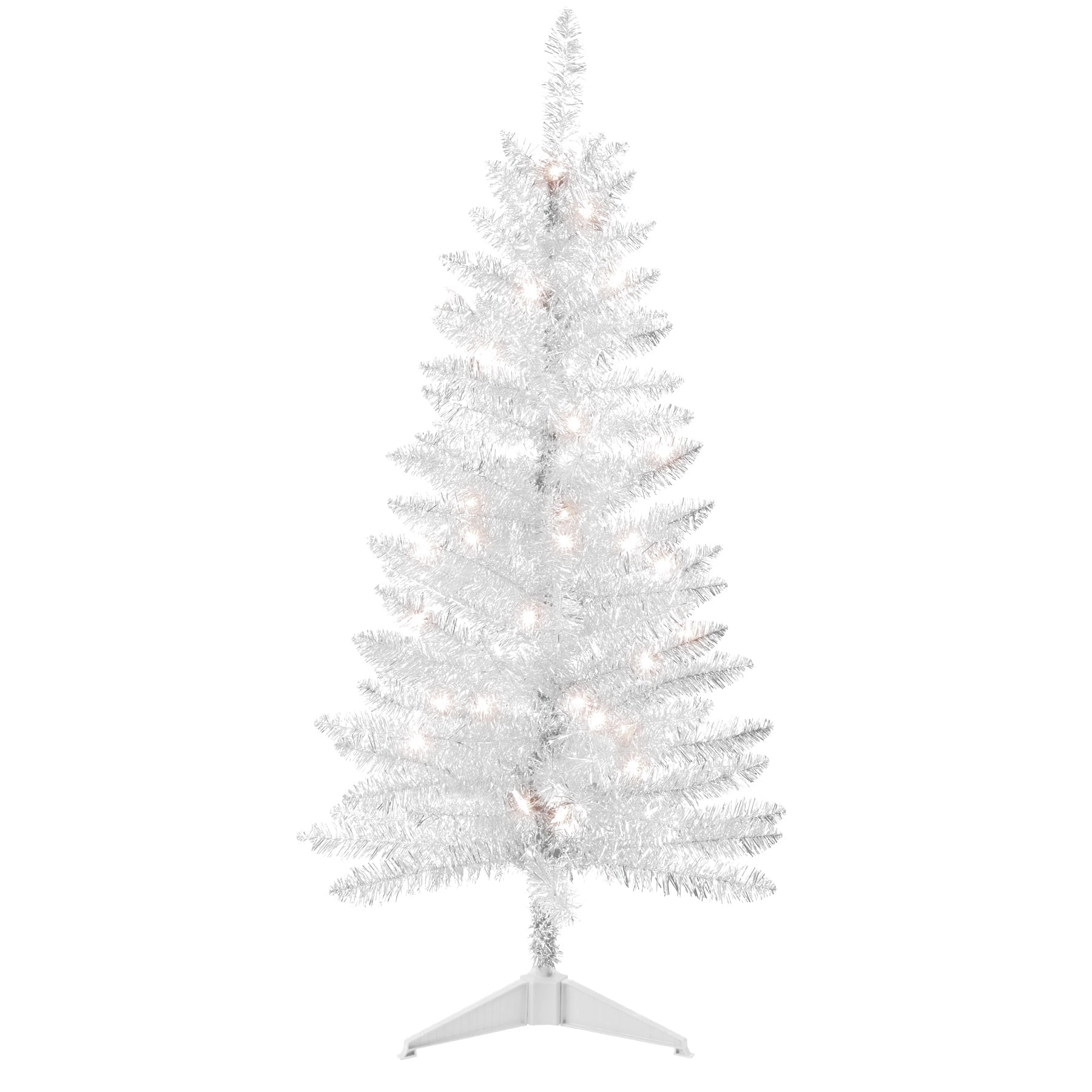 Leeheeyee 4FT White Small Christmas Tree with Lights, Artificial Xmas ...
