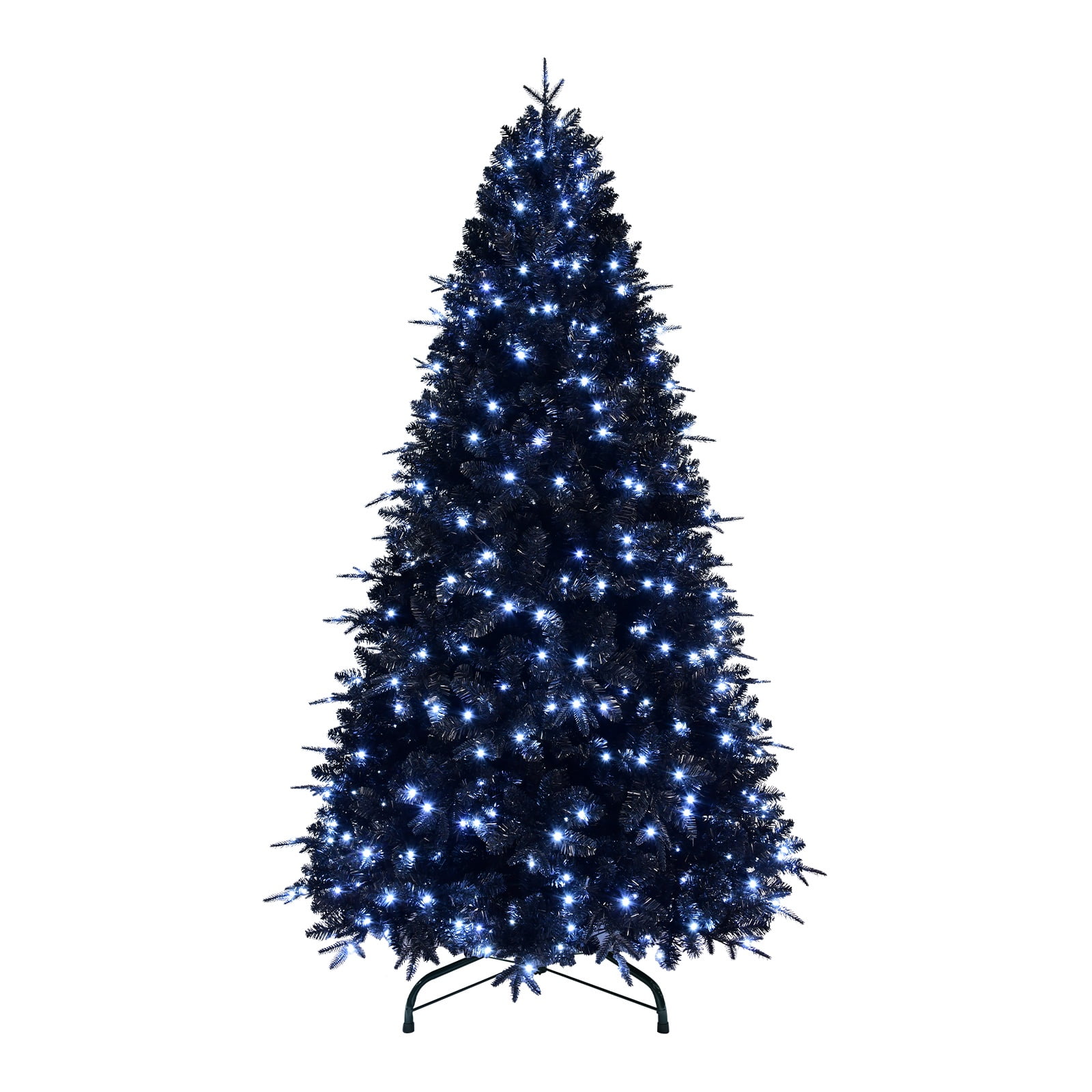 5 ft Artificial Christmas Tree With Lights, Leeheeyee Prelit Black Pine ...