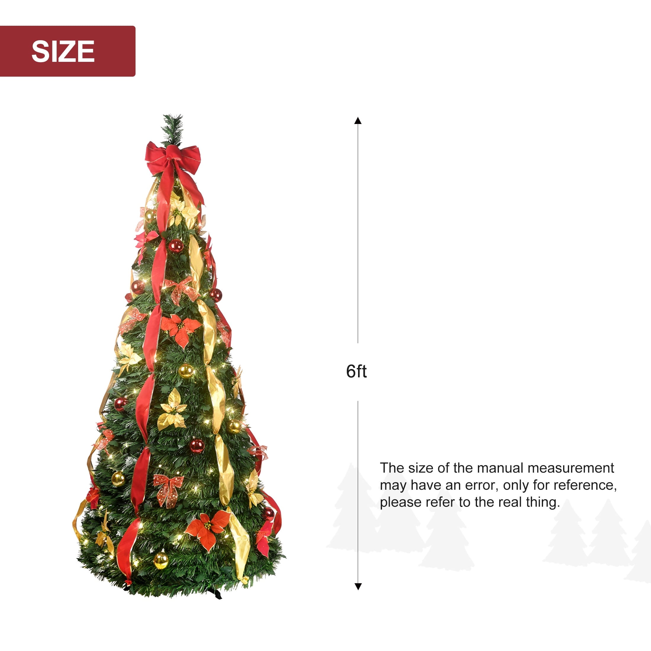 Leeheeyee 7.5Ft Prelit Green pine Artificial Christmas Tree, Prem Xmas ...