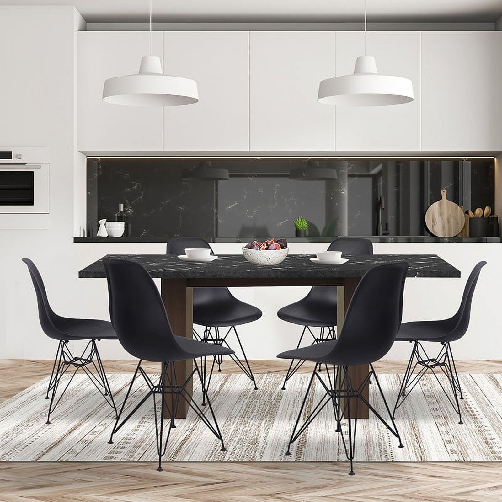 Leejay 7 Piece Kitchen Table Set,Rectangular Wood Dining Table and ...