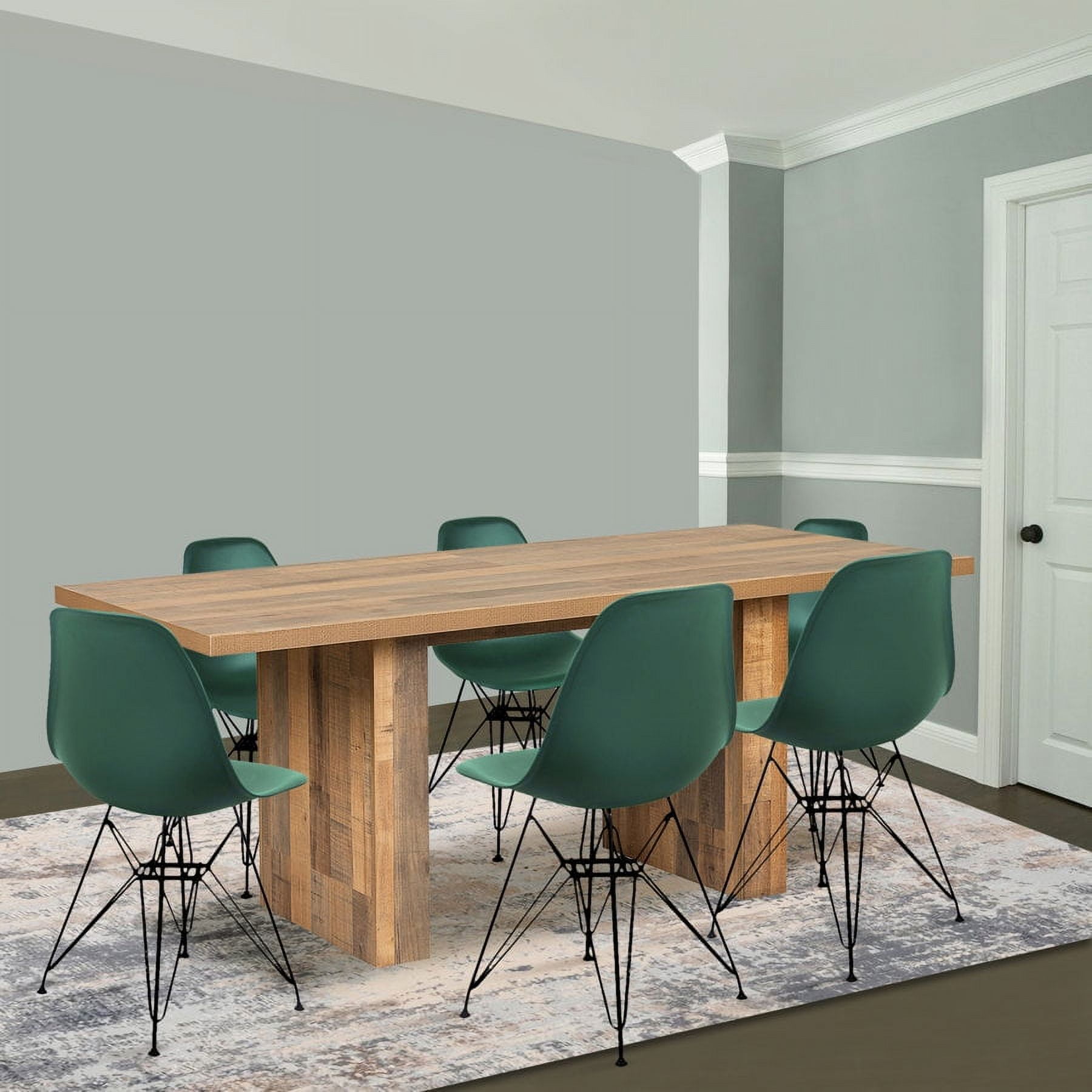 Leejay 7 Pieces Dining Table Set,70 inch Wooden Kitchen Table & 6 Pack ...