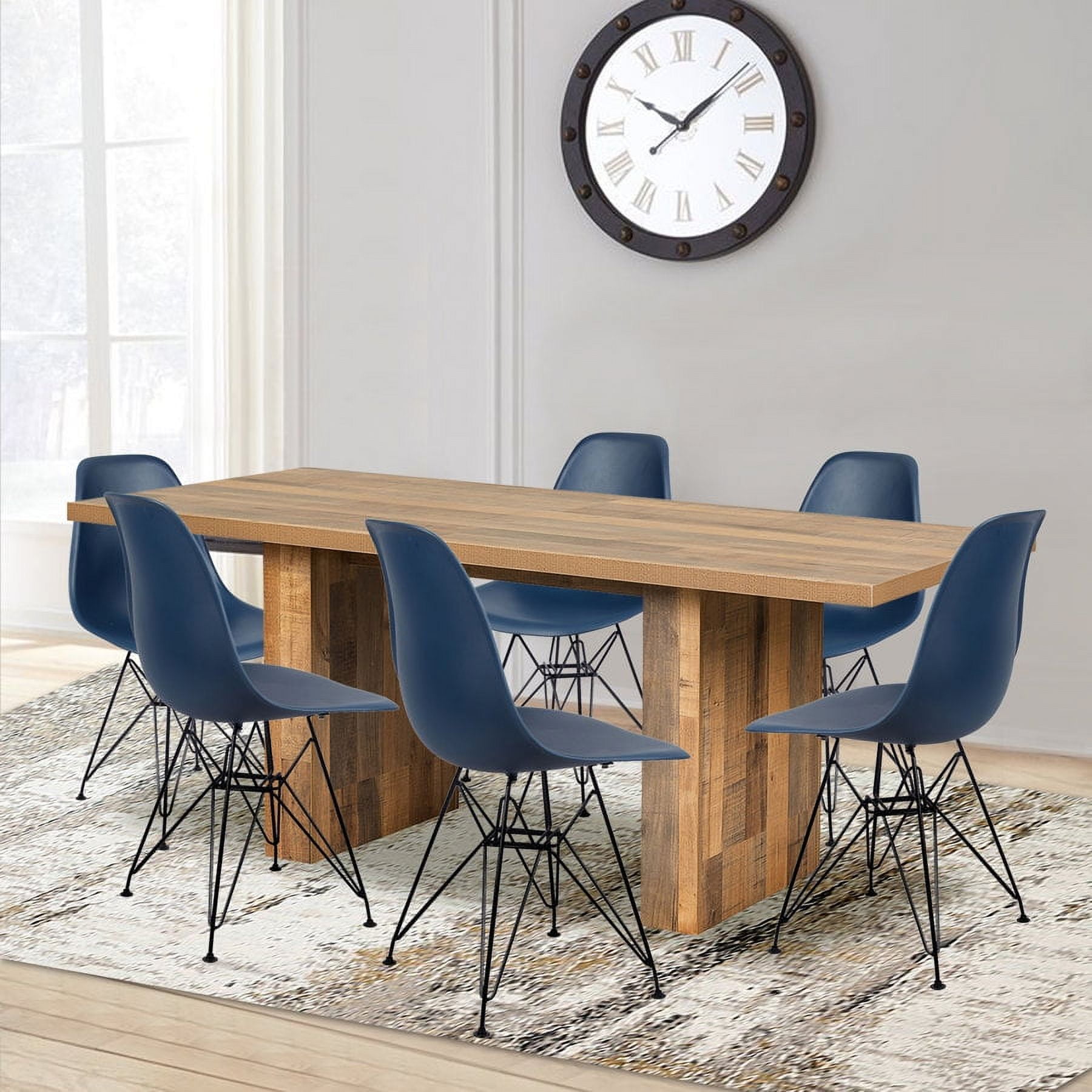 Leejay 7 Pieces Dining Table Set,70 inch Wooden Kitchen Table & 6 Pack ...