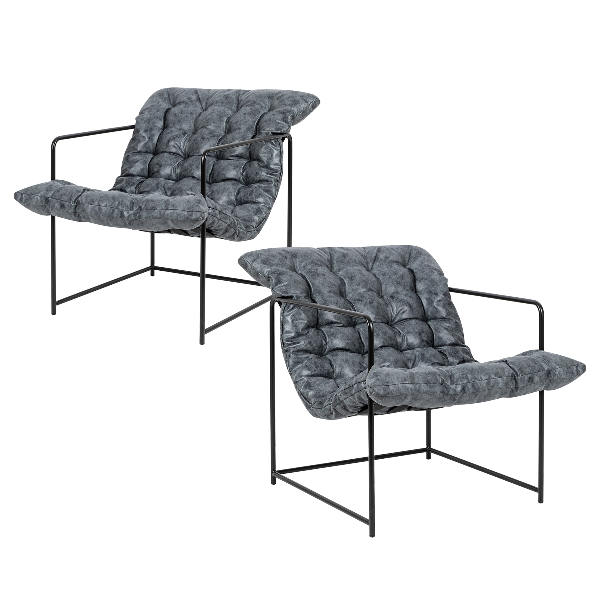 ACME Cornelia Upholstery Cushion Back Chair in Pearl Gray Leather ...