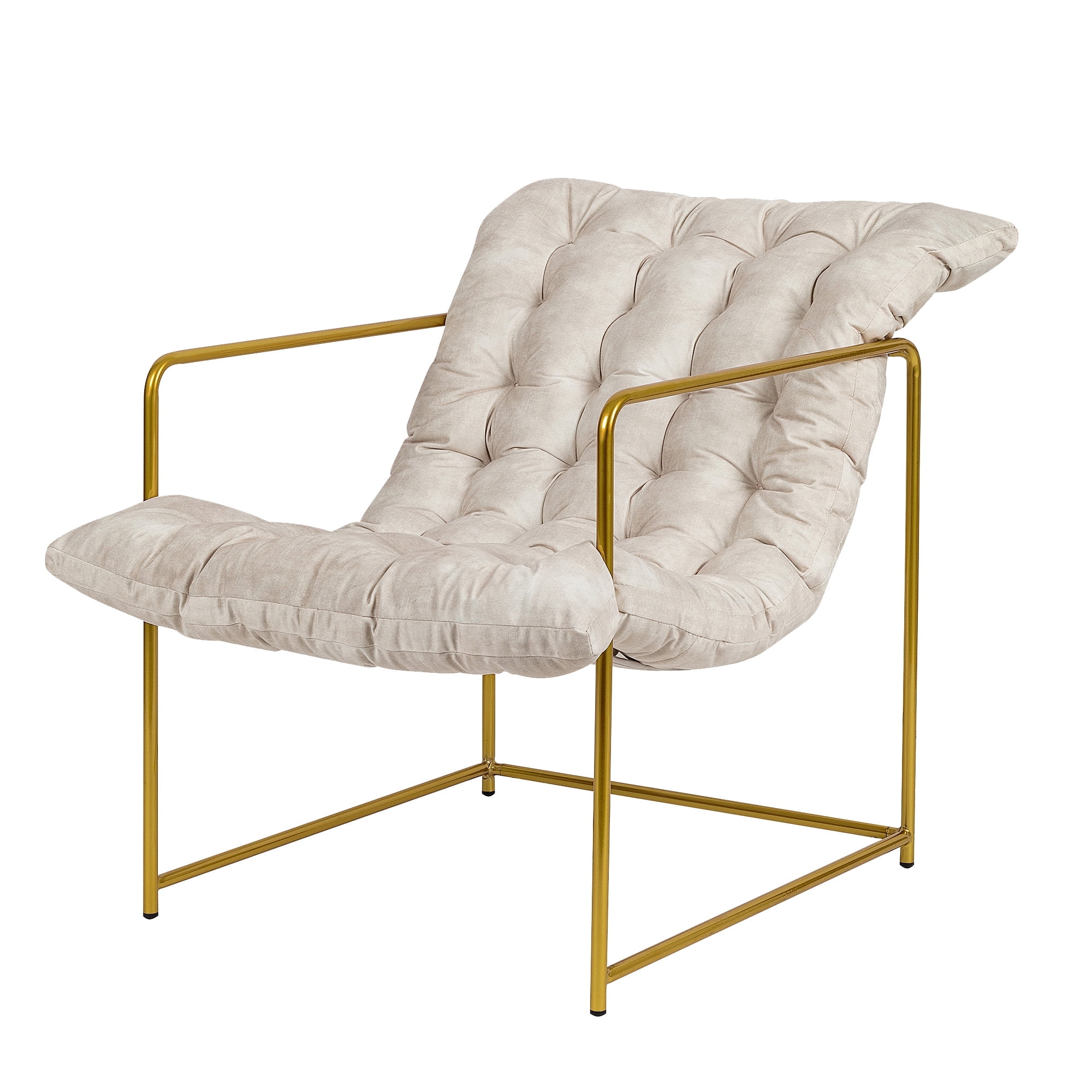 Leejay Metal Frame Sling Accent Chair for Living Room,Beige - Walmart.com