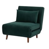 Leejay Velvet Green Convertible Sleeper Sofa Bed, Simple Room Furniture ...