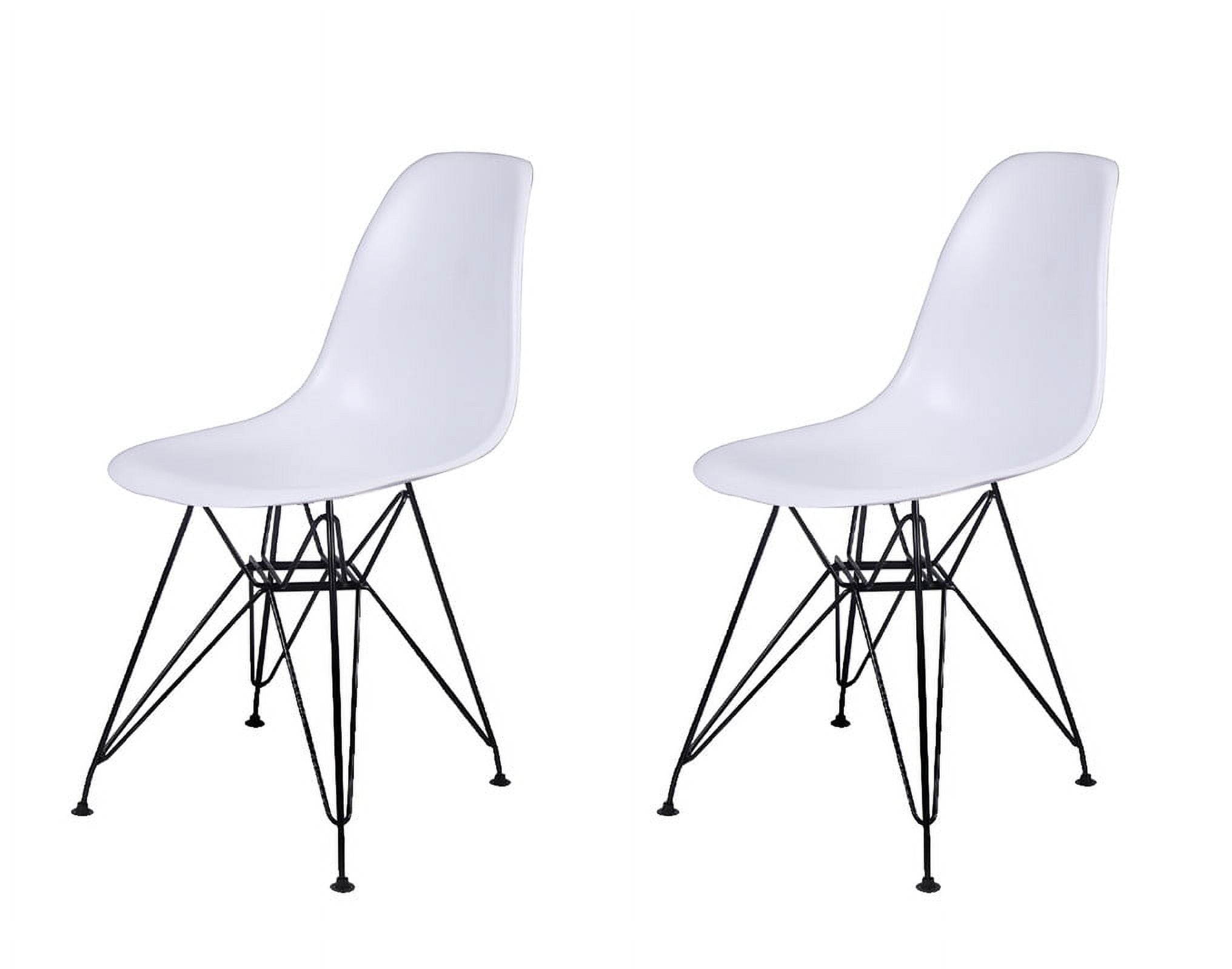 Leejay White Plastic Modern Dining Chairs for Dining Rooms, Living Room ...