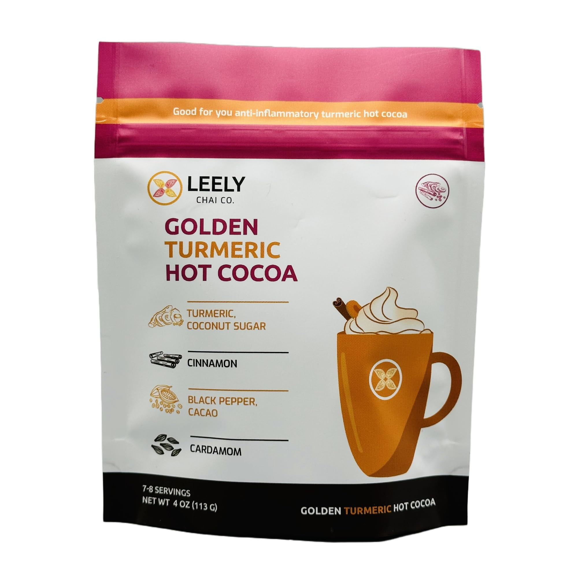 Leely Chai Co. Immunity Boosting Turmeric Hot Chocolate Mix, Dairy Free ...