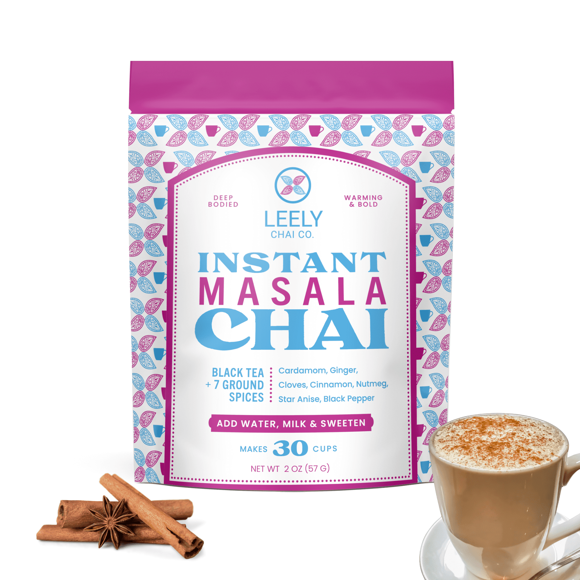 Leely Chai Instant Masala Chai , Just Add Hot Water & Milk - Makes 60 ...