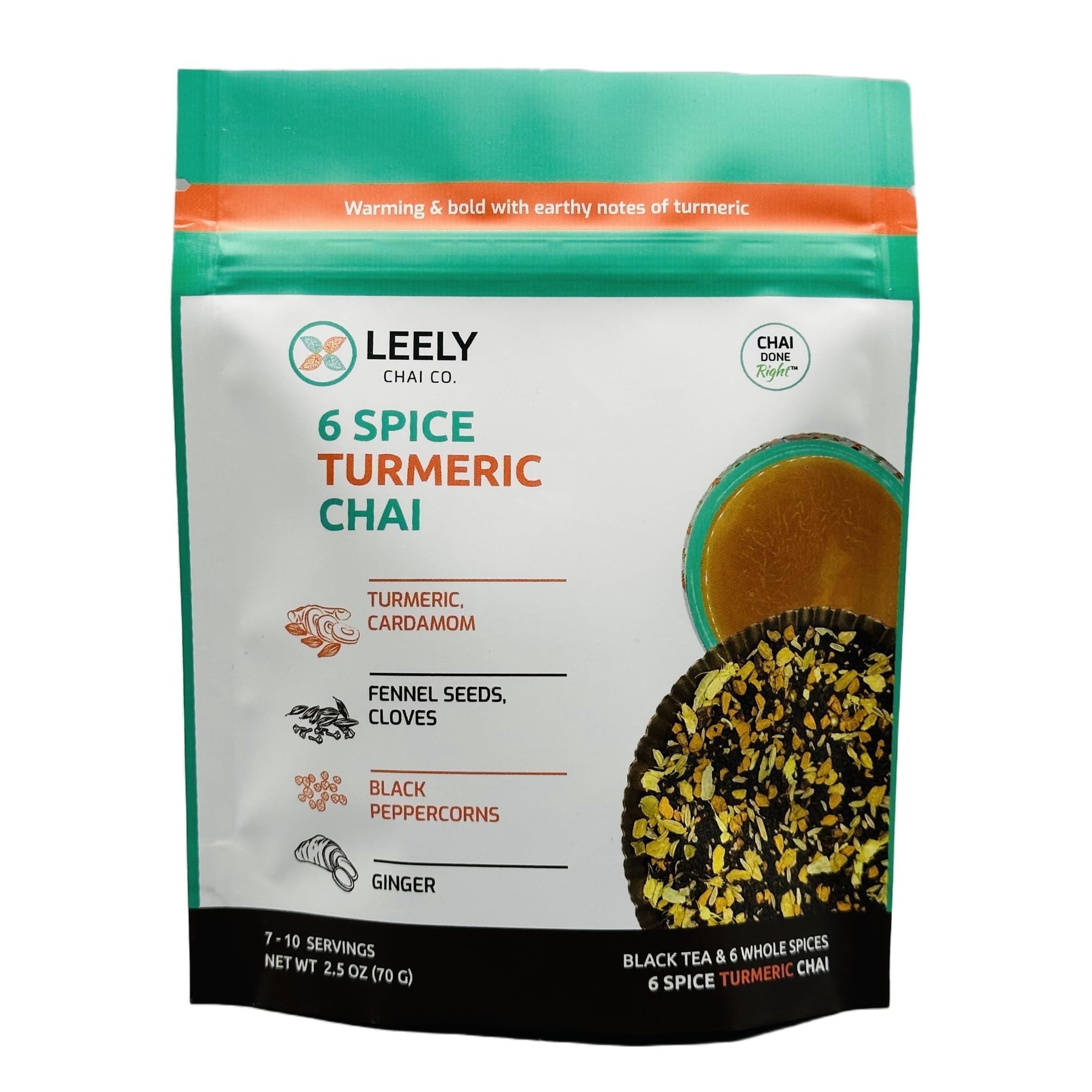Leely Chai Turmeric Masala Chai, Immunity Support, Loose Leaf Organic ...