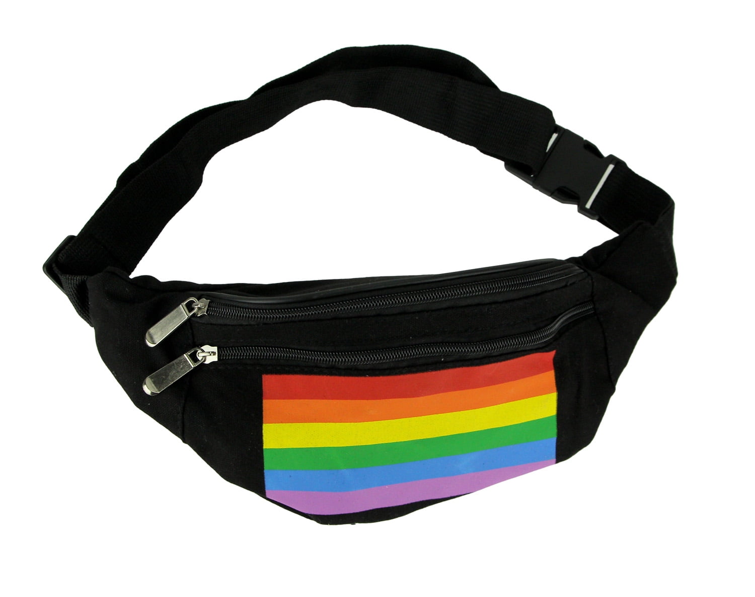 Leema Black Canvas Rainbow Print Adjustable Fanny Pack - Walmart.com